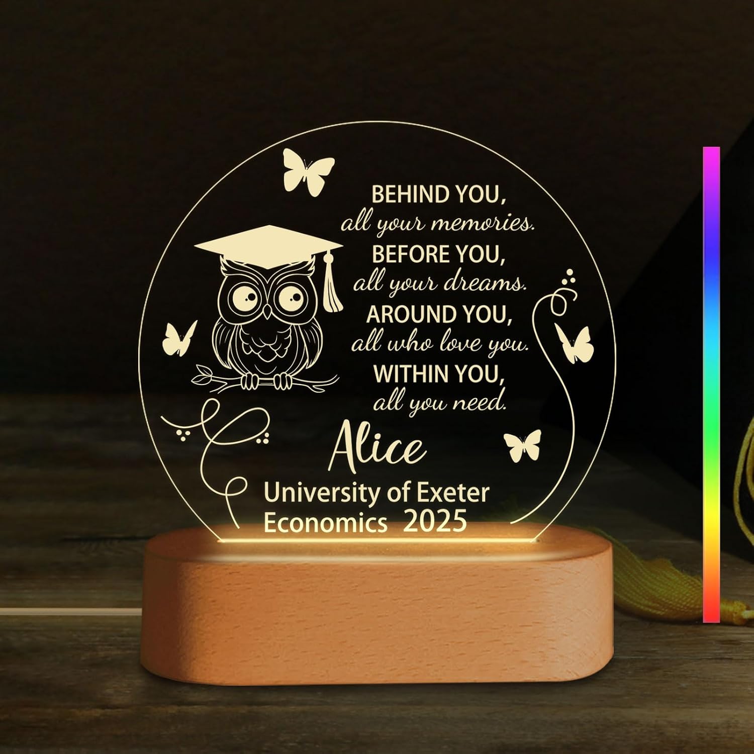 Amazon.com: AUBAO Personalized Graduation Lamp Gifts for Her or Him ...