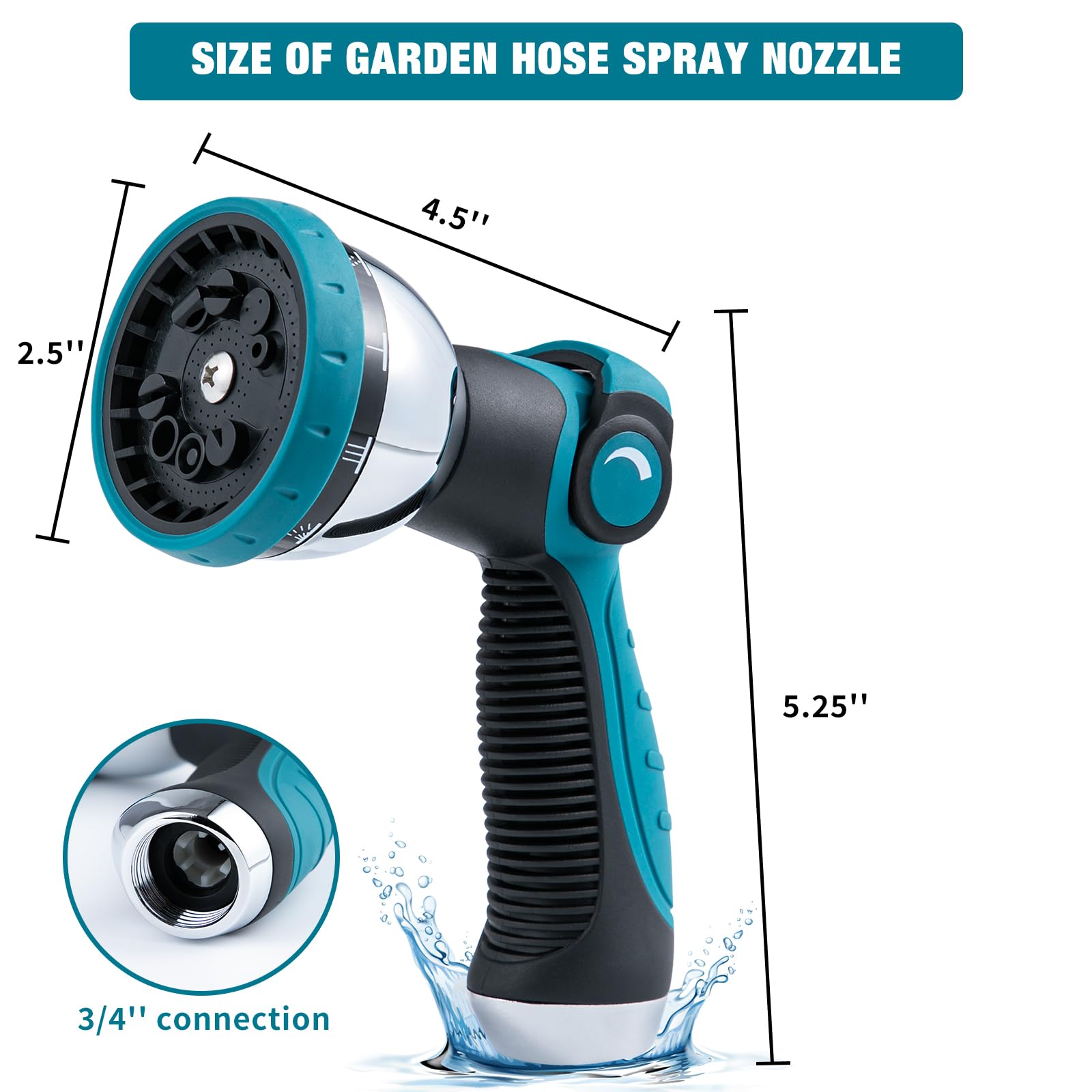 Water Hose 50 Ft Dyiom Heavy-Duty 10-Pattern Thumb Control Garden Hose ...