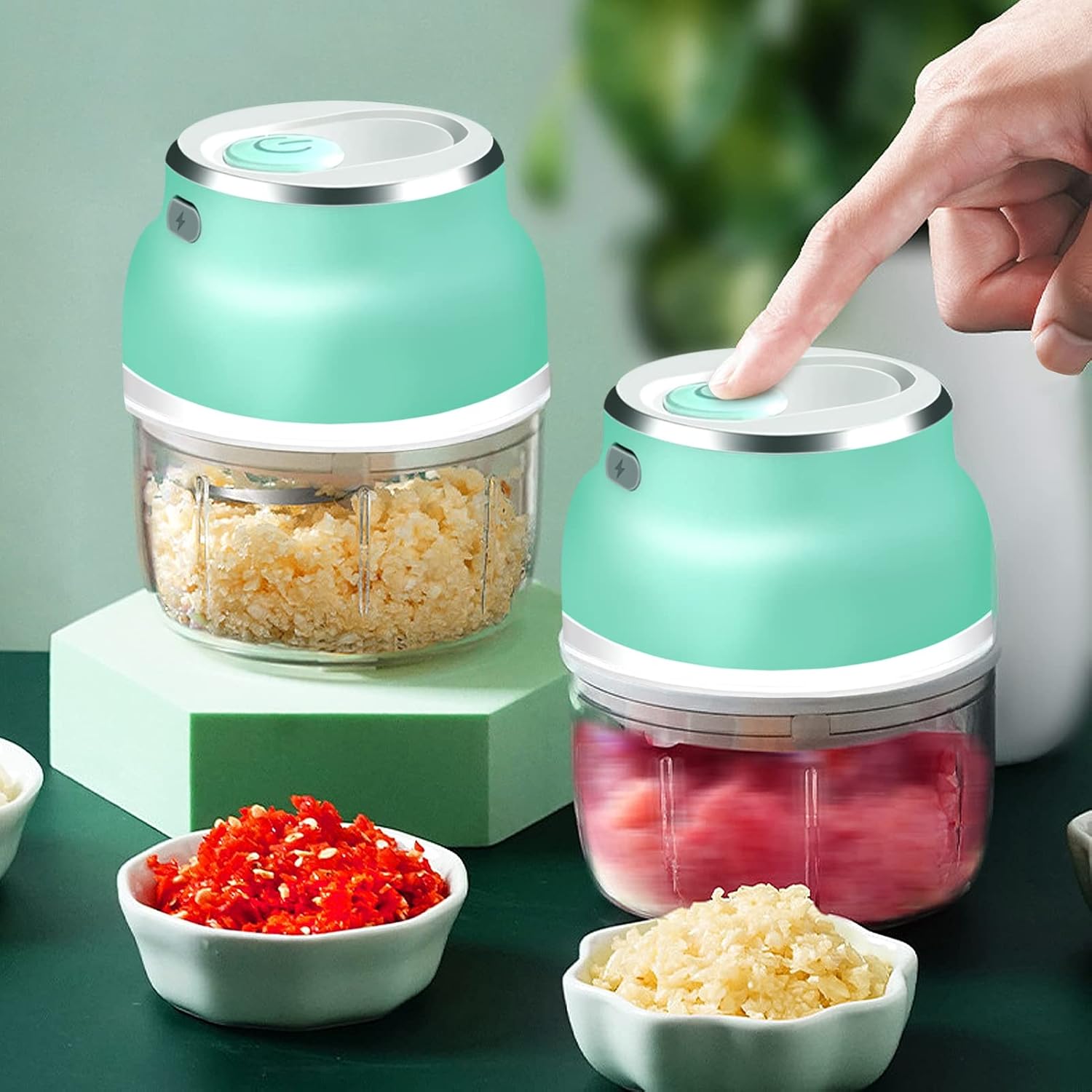 Amazon.com: Lopeceal Electric Garlic Chopper Mini, Food Chopper Garlic ...
