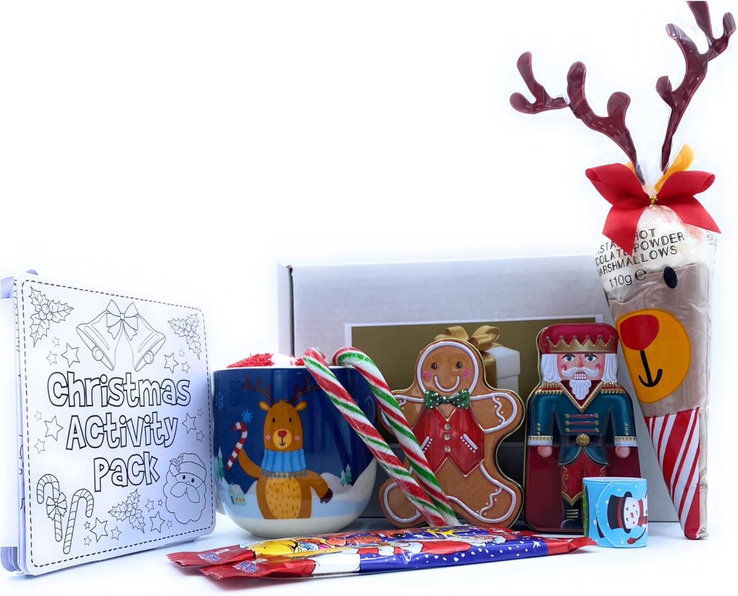 Kids Christmas Hot Chocolate Gift Set - Xmas Mug, Socks, Candy Canes ...