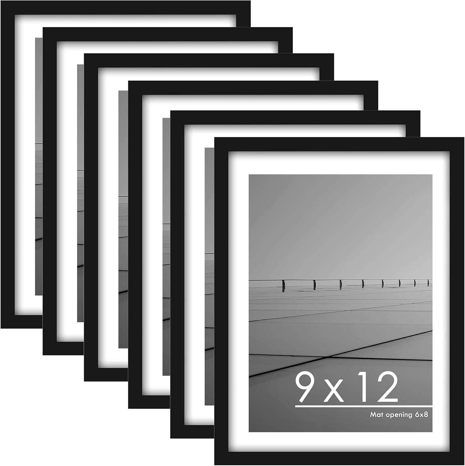 Amazon.com - PEALSN 9x12 Picture Frame Set of 6, Display Pictures 6x8 ...
