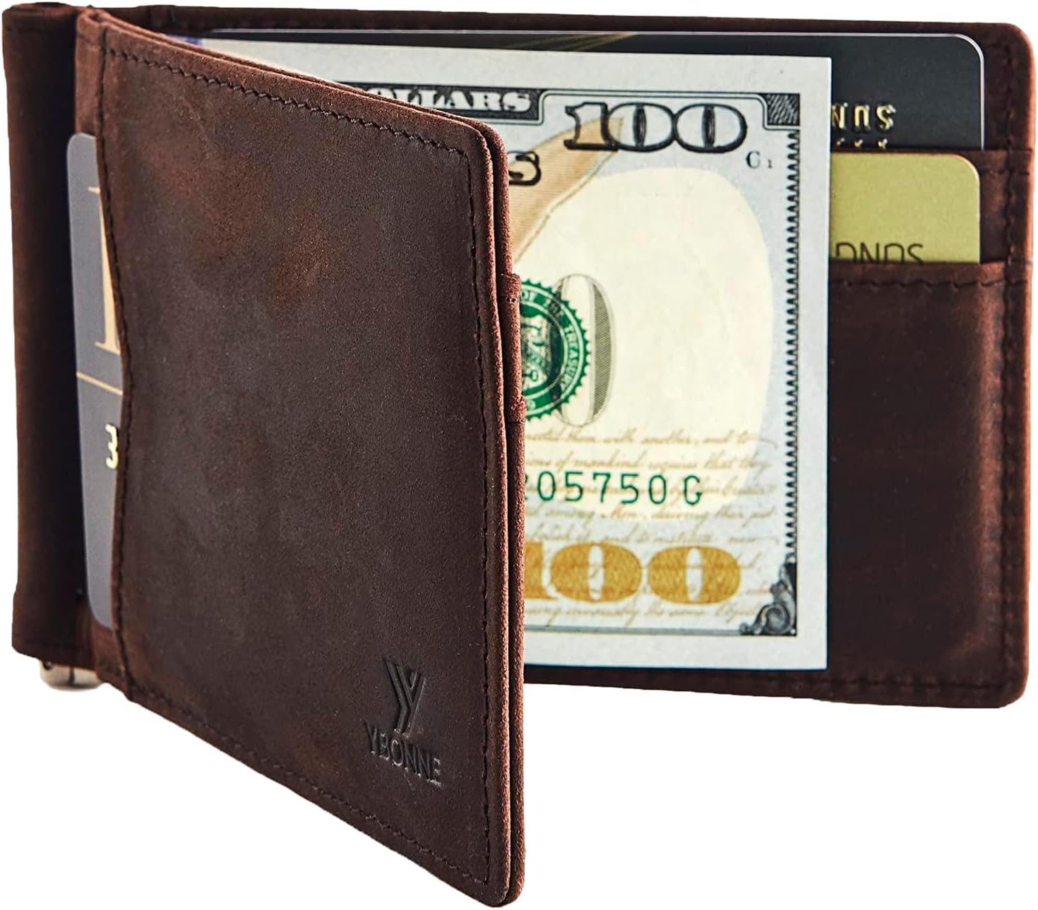 YBONNE Mens Slim Wallet with Money Clip Front Pocket RFID Blocking Thin ...