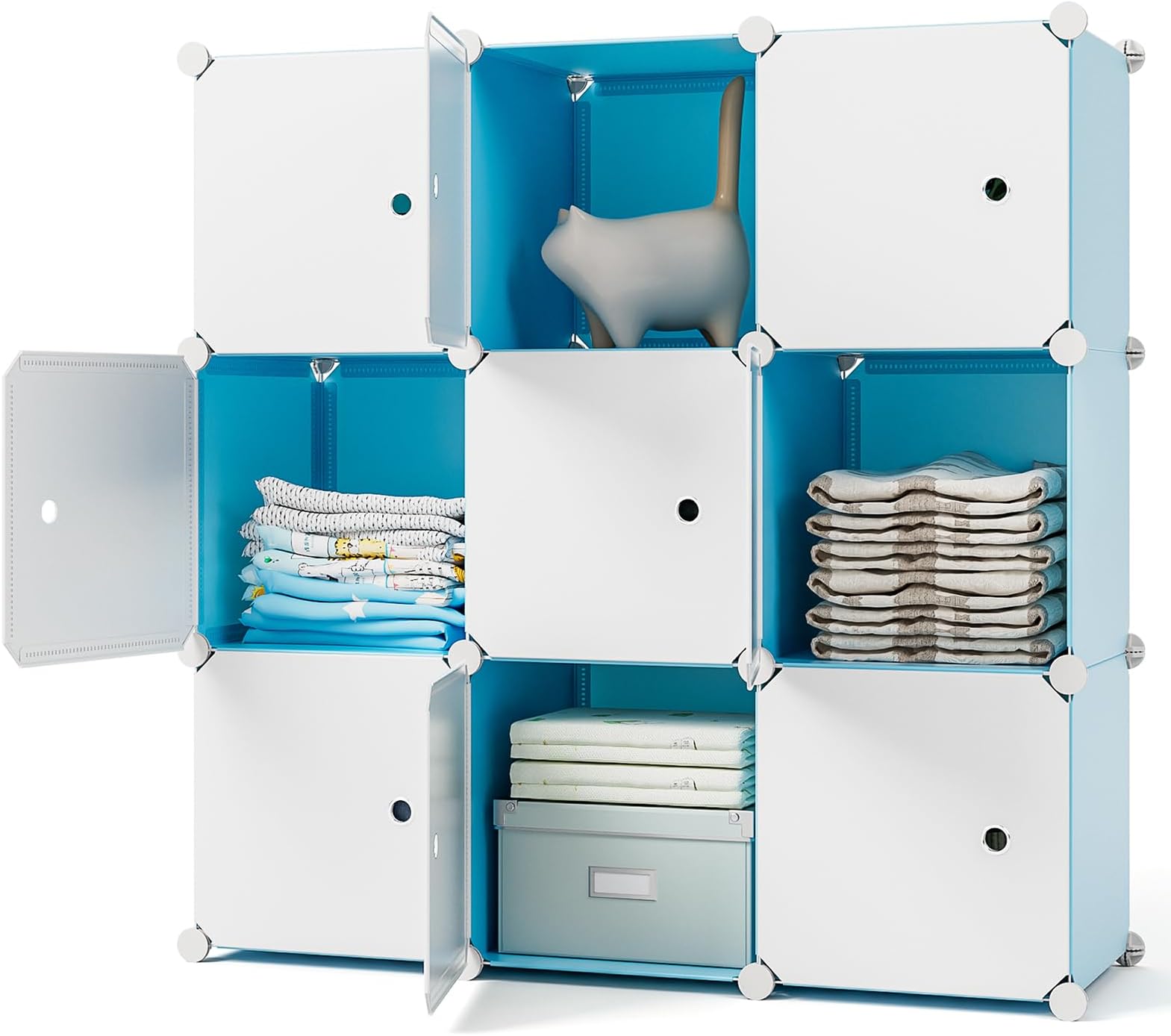 GIMTRR Organisateurs de placard, étagère de rangement à 16 cubes avec ...