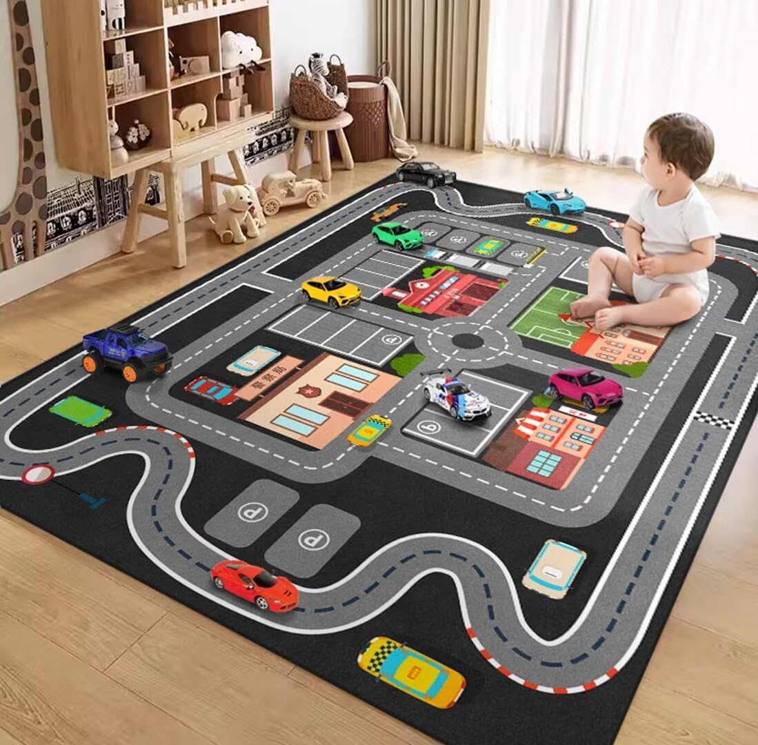 Amazon.com: Car Track Pattern Game mat,Early Education Kindergarten ...