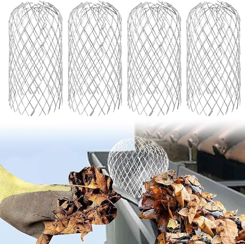 Aluminum Gutter Guards, 4PCS Gutter Downspout Guard, Gutter Sieve Down ...
