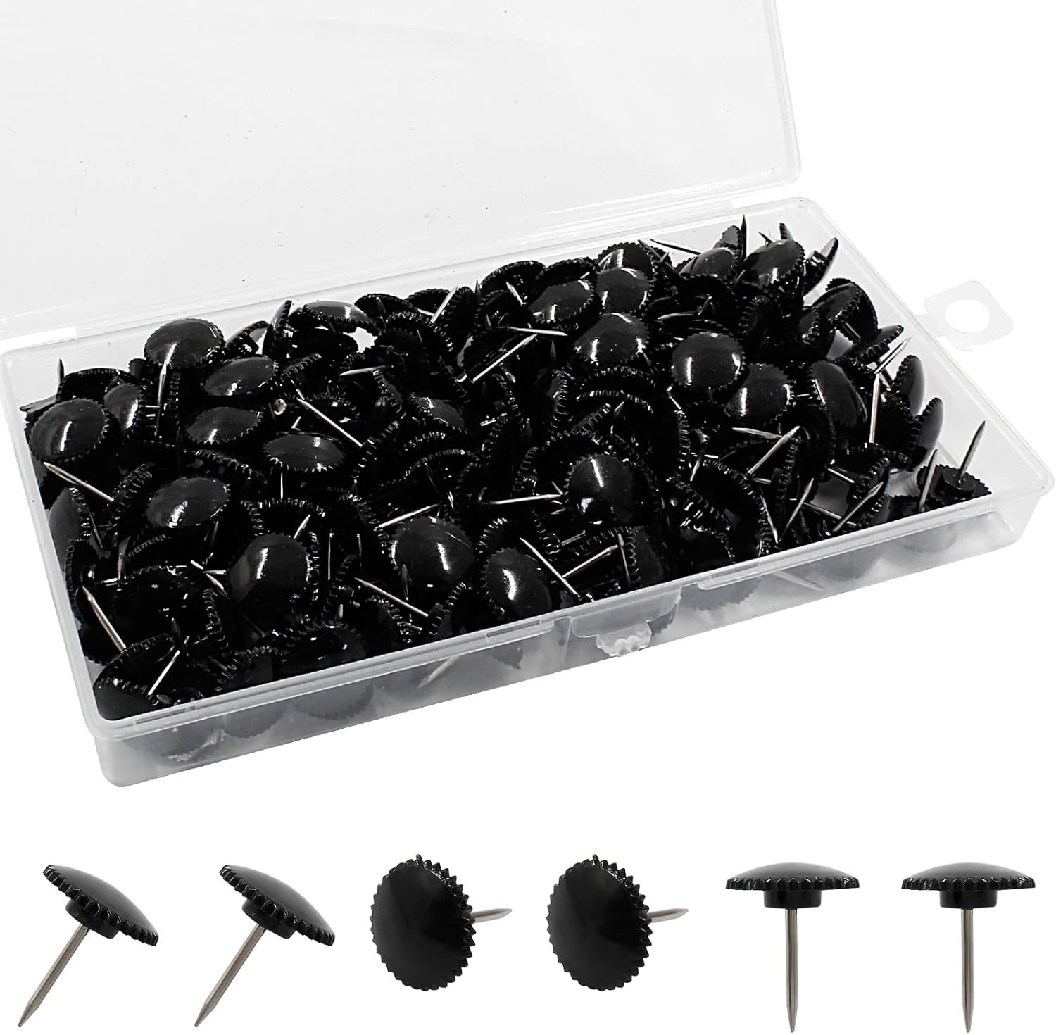 Amazon.com: Piutouyar 200 Pcs Black Push Pins, Plastic Thumb Tacks for ...