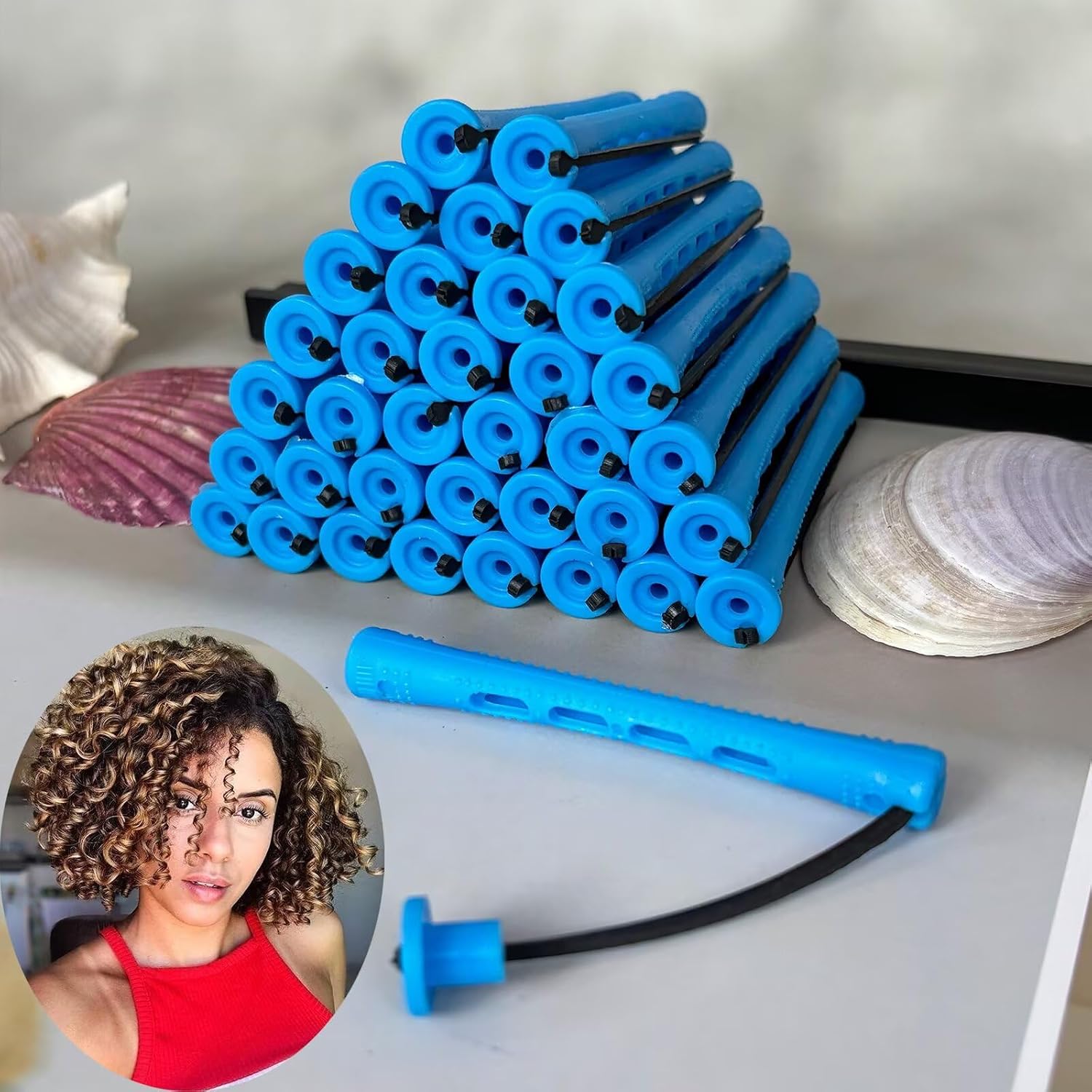 Amazon.com: Perm Rods Set for Natural Hair - 36pcs Blue Cold Wave Rods ...