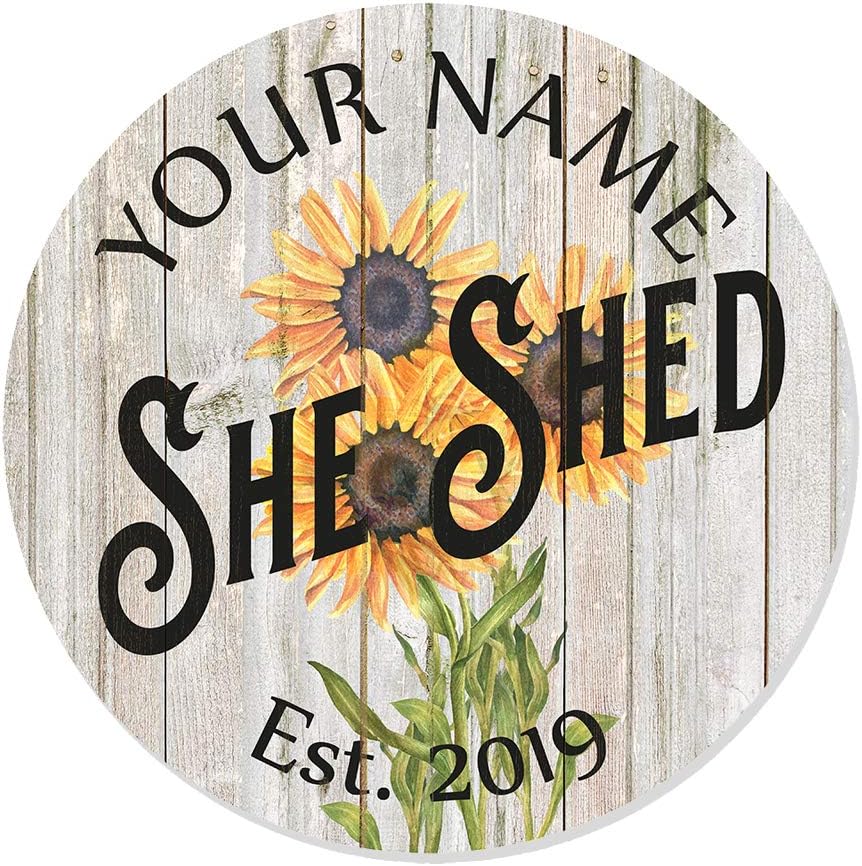 Amazon.com : Your Name Personalized She Shed Rustic Looking Farmhouse ...