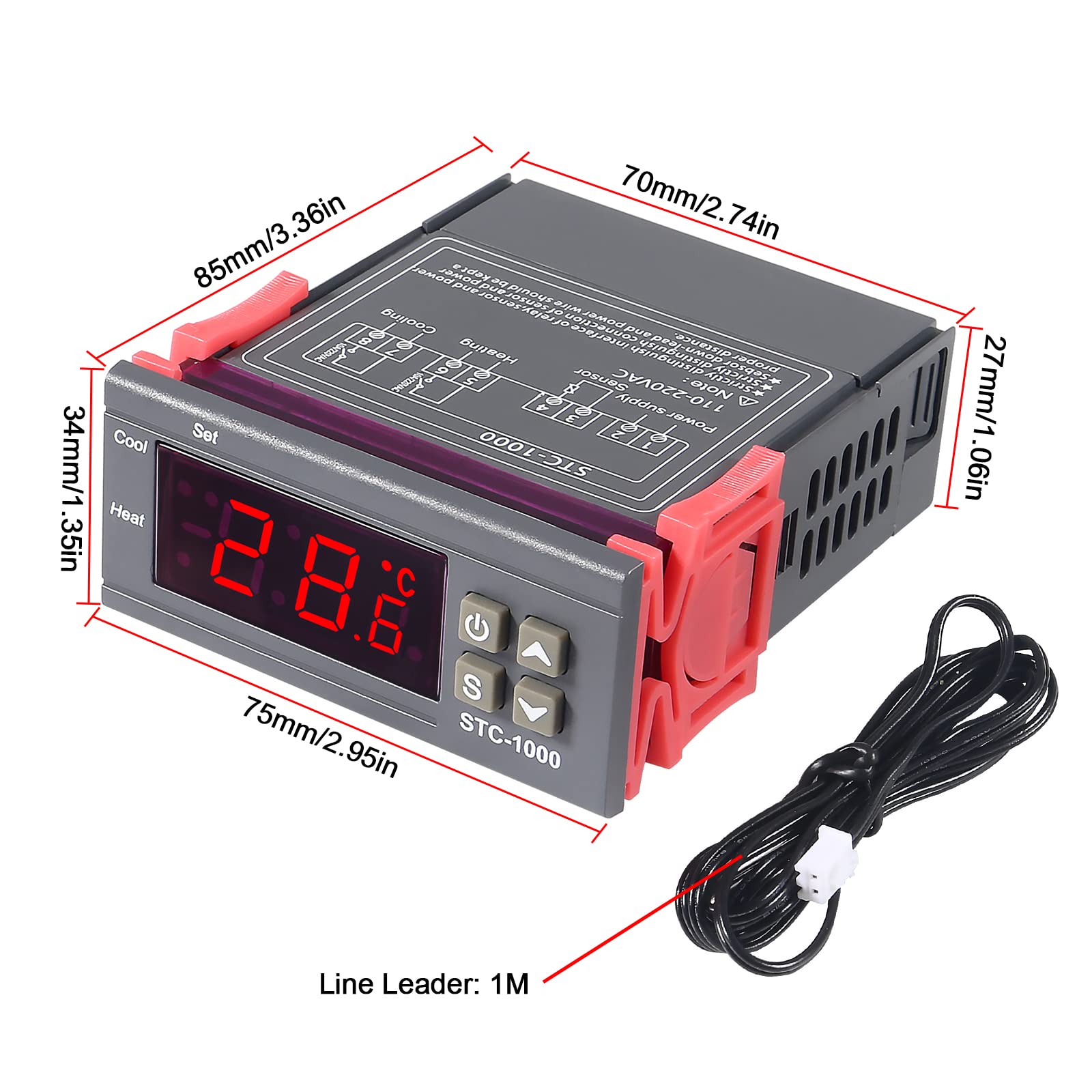 Snapklik.com : 2pcs STC-1000 DC 110V-220V 10A Digital LED Temperature ...