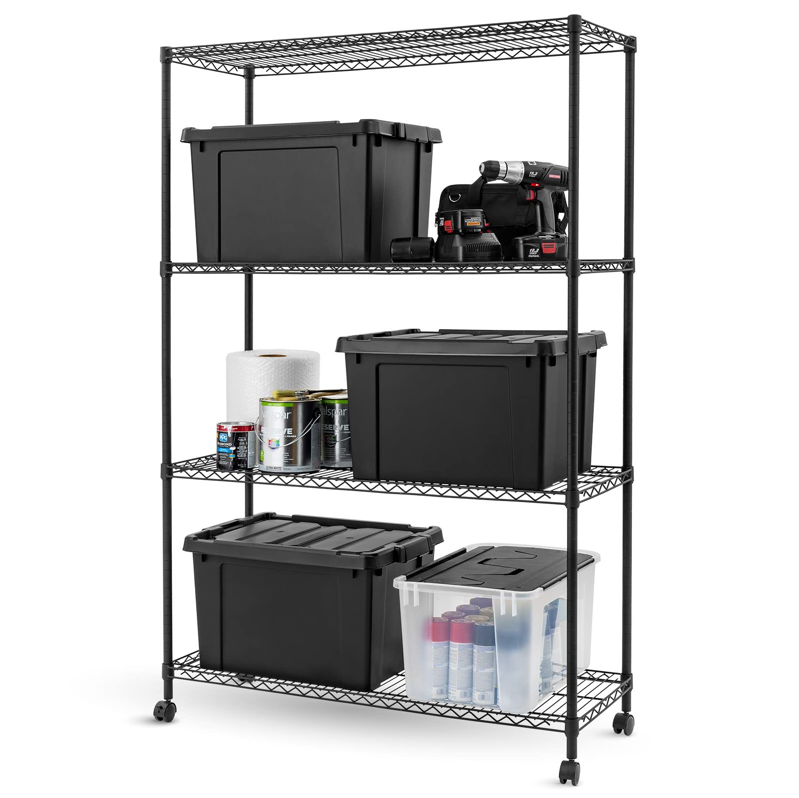 Amazon.com: IRIS USA 4-Tier Adjustable Heavy Duty Steel Storage Rack ...