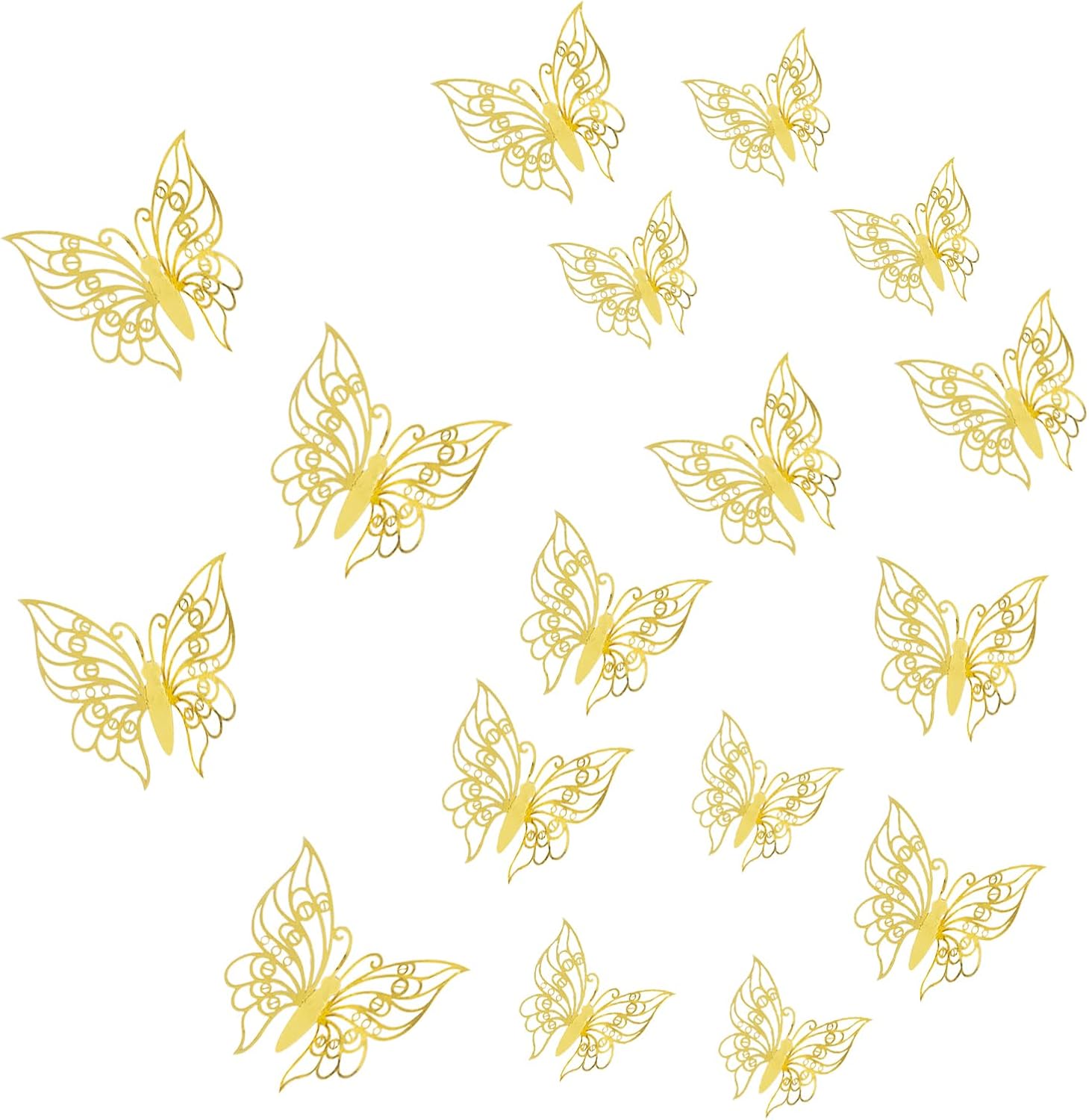 Amazon.com: 3D Butterfly Wall Decor,72 PCS Removable Stickers Wall ...