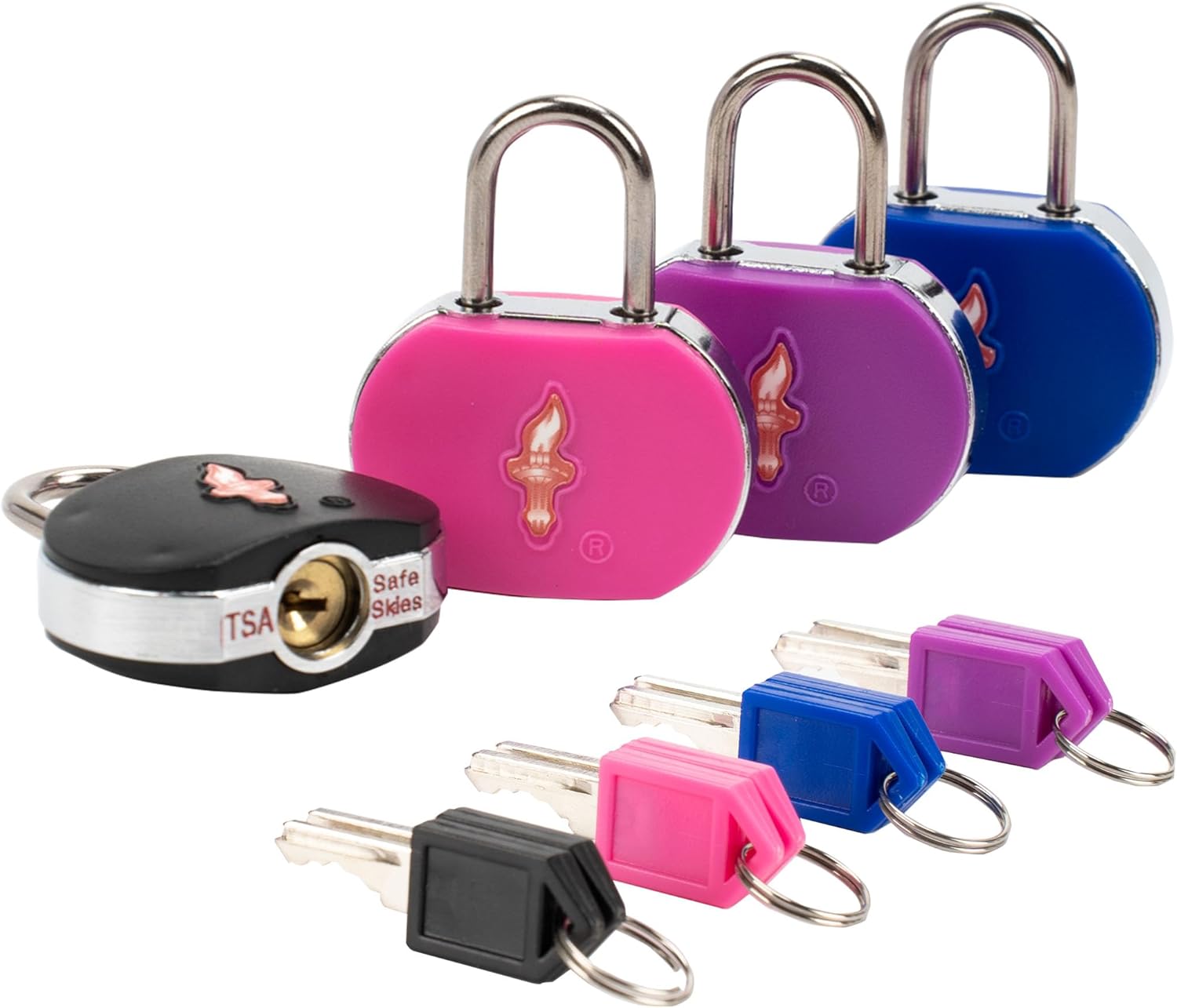Amazon.com: DUALCROWN 4 Pack Luggage Lock TSA Approved Locks with Key ...
