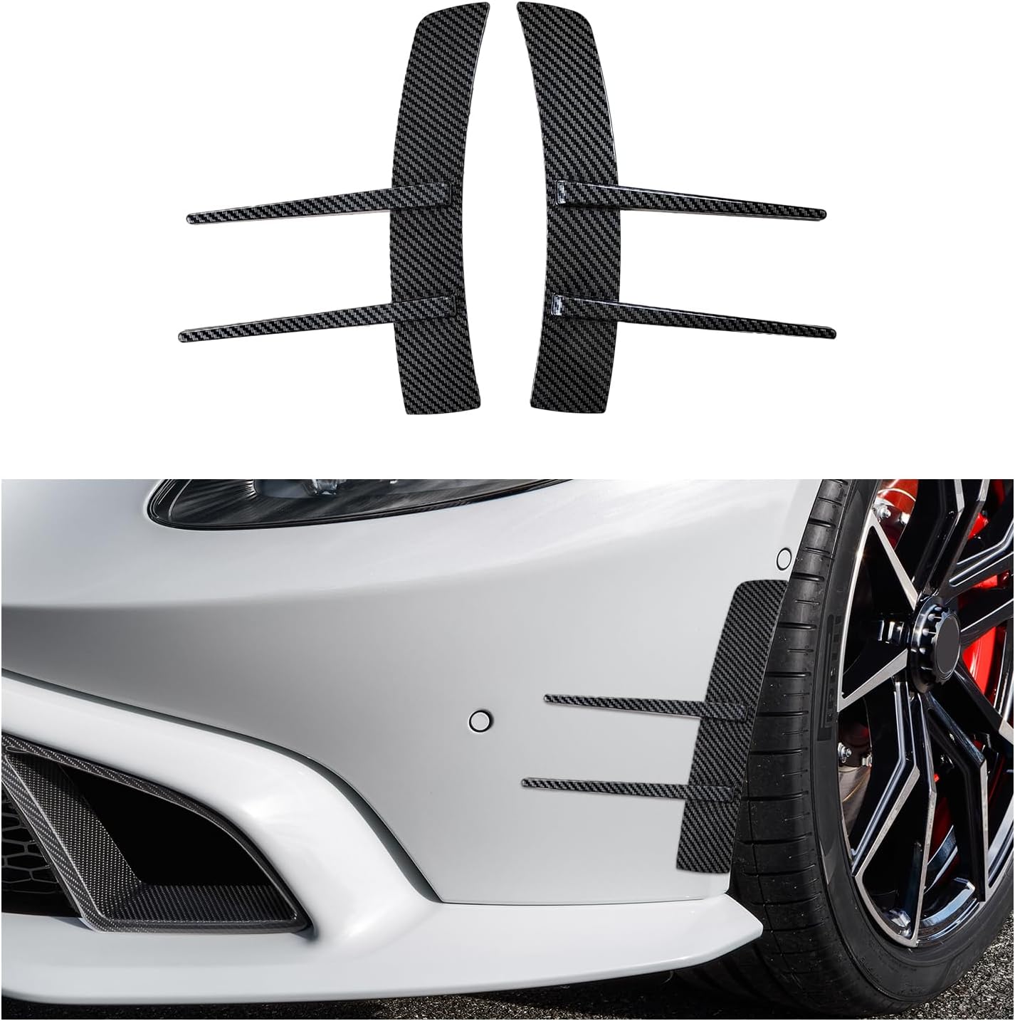 Amazon.com: Dickno 2PCS Car Spoiler Canards Kit, Universal Front Bumper ...