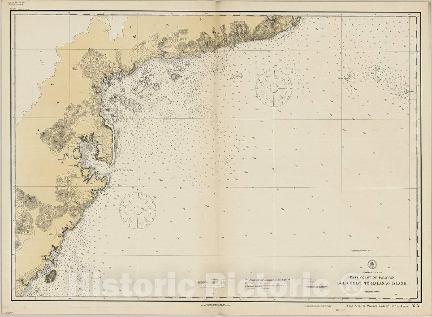 Amazon.com: Historic Pictoric Map : Palawan Island, Philippines 1920 ...