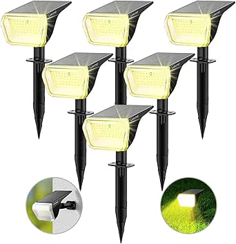 Linkind Solar Spot Lights Outdoor, 60 LEDs Solar Landscape Lights with ...