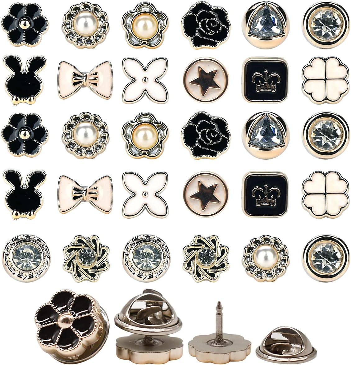Yueser 80 Pieces Shirt Pin Buttons Safety Pin Buttons for Women Shirt ...