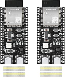 Amazon.com: YEJMKJ 2pcs ESP32-S3-DevKitC-1-N8R2 Development Board ESP32 S3 WiFi + Bluetooth MCU ...
