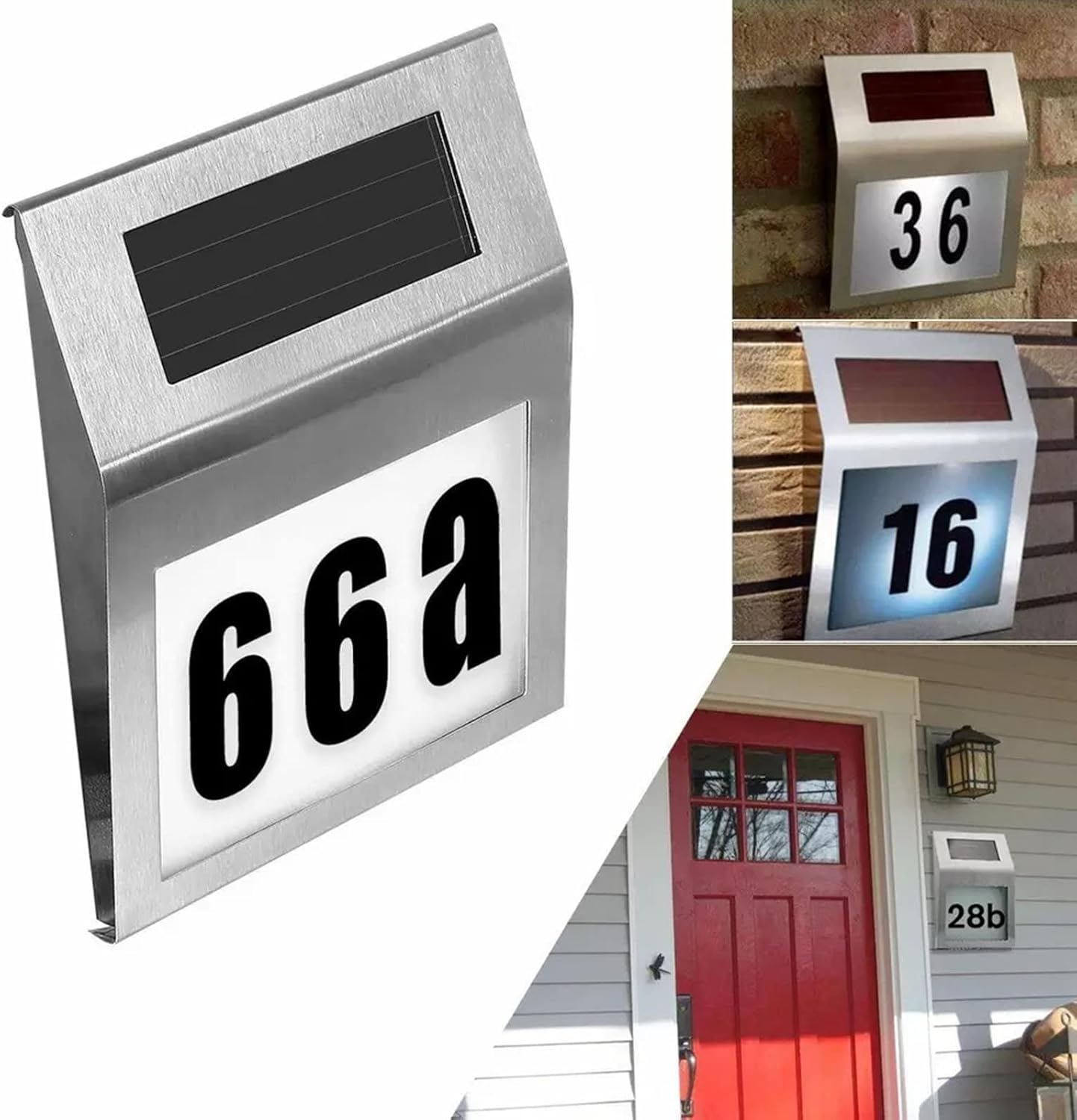 Amazon.com: Solar Powered Address Numbers Signs, Lighted House Address ...