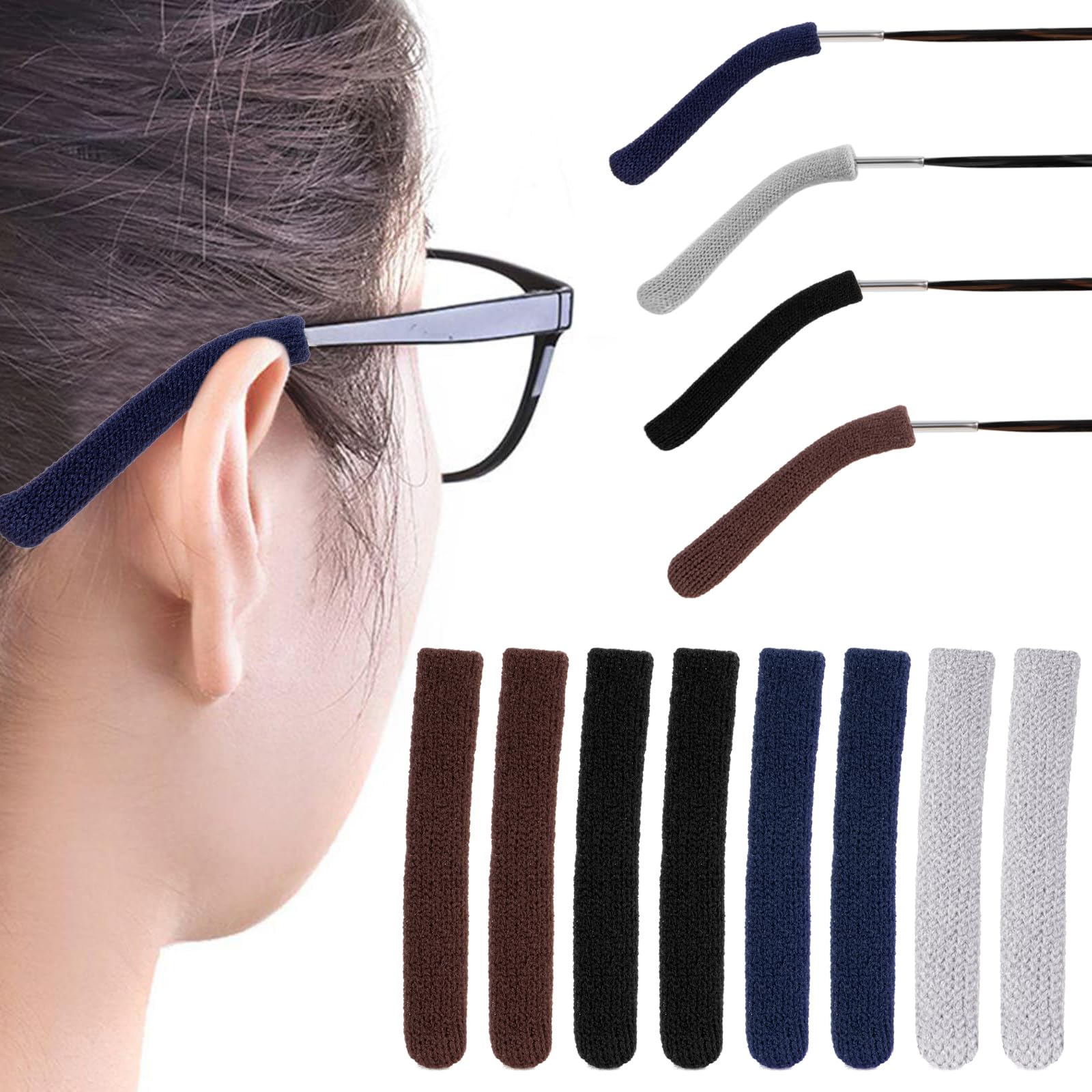 Amazon.com: Soft Eye Glasses Ear Cushion Soft Knitting Cotton ...