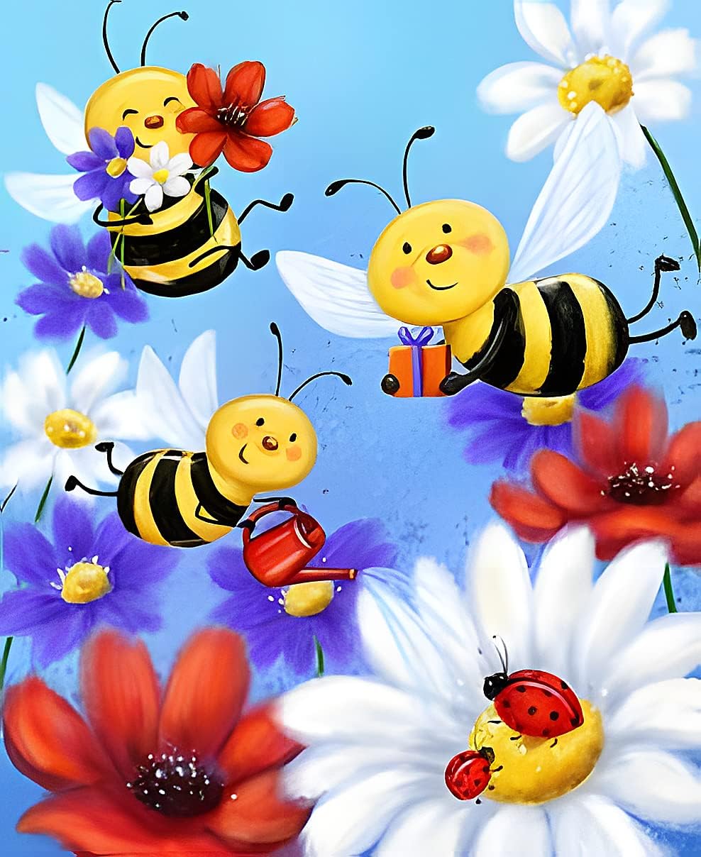 Amazon.com: NAIMOER Bee Diamond Art Kits for Adults, Bees and Ladybugs ...