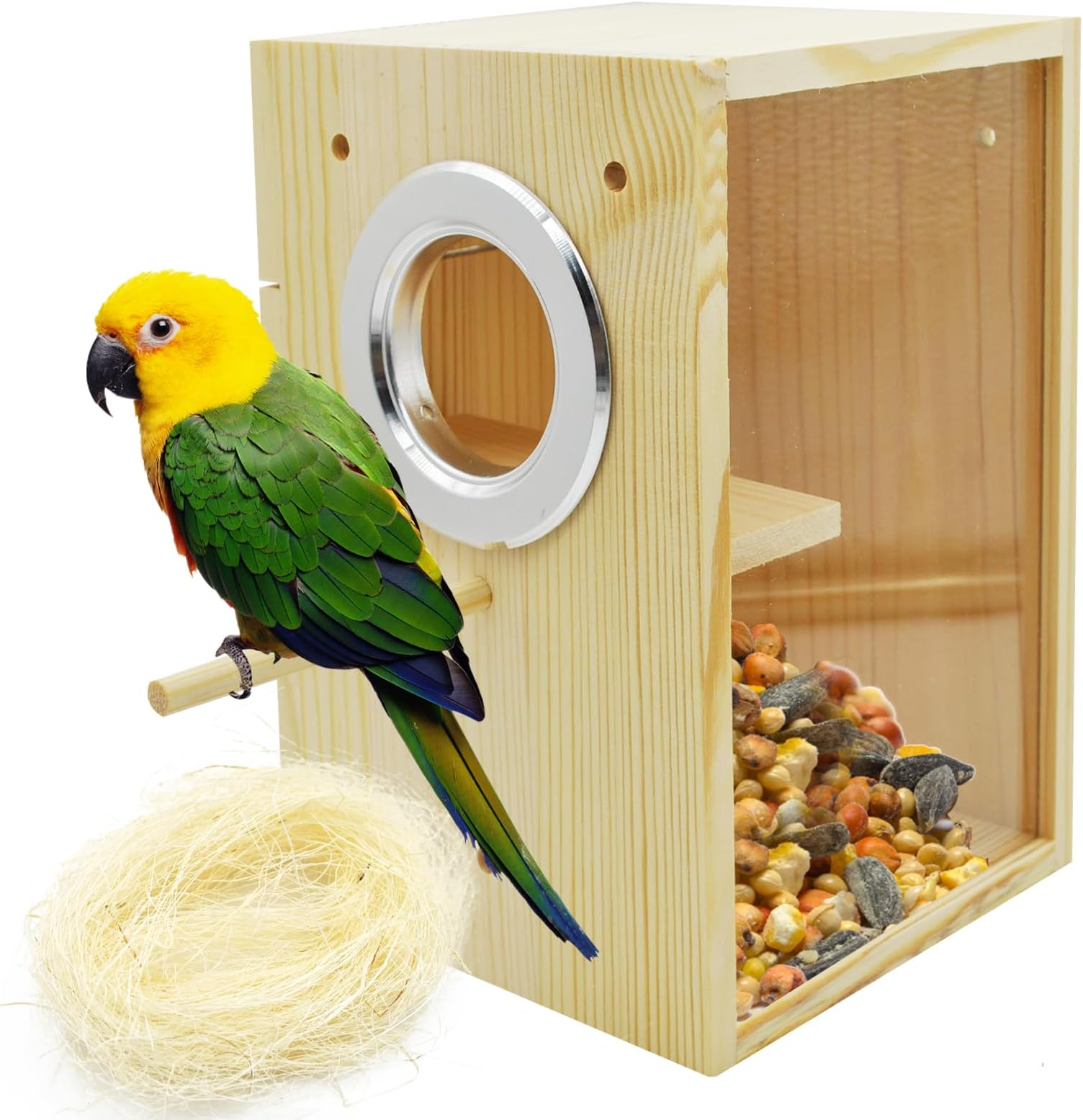 Amazon.com : kathson Parakeet Nesting Box Transparent Bird House Bird Nest Box for Cage Parrot ...