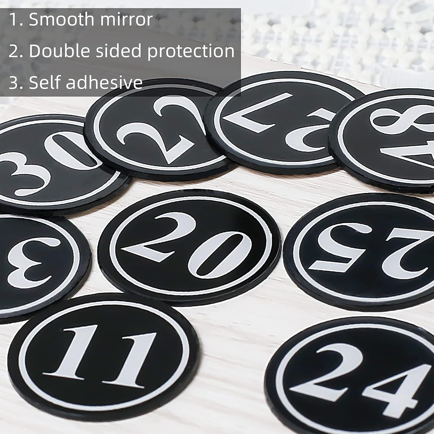 50 Pcs Plastic Number Tags,Key Tags Without Hole,Plastic Key Tag ...