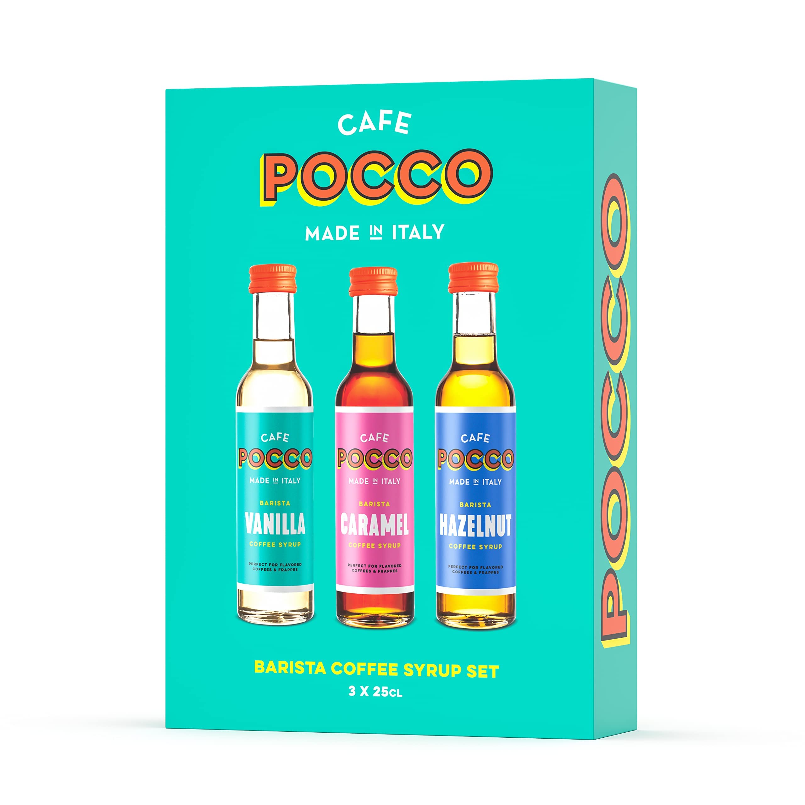 Cafe Pocco Coffee Syrups - 3 x 250ml Glass Bottles - Perfect for making ...