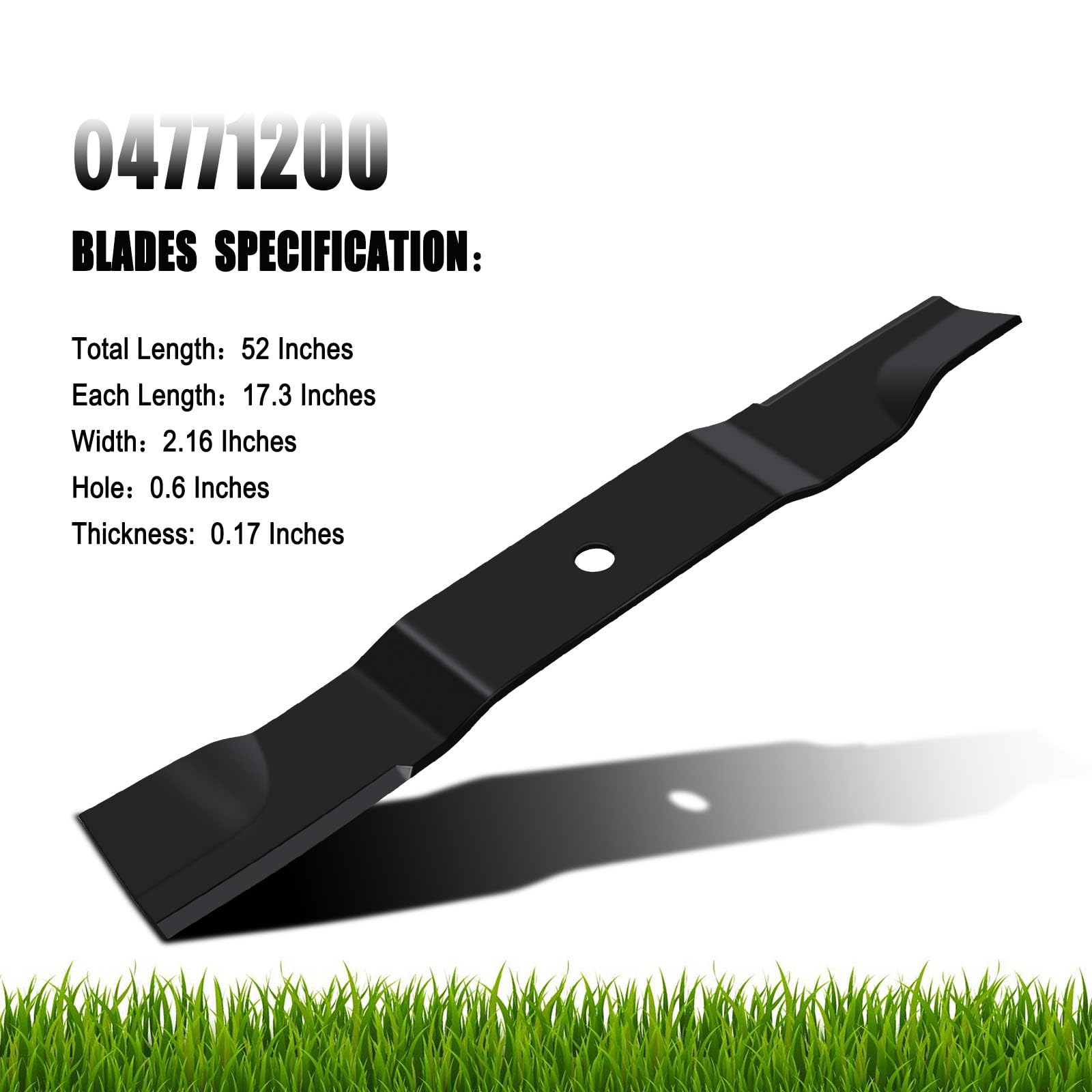 Snapklik.com : 3 Pack Upgrade 04771200 Lawn Mower Blades 18" Compatible