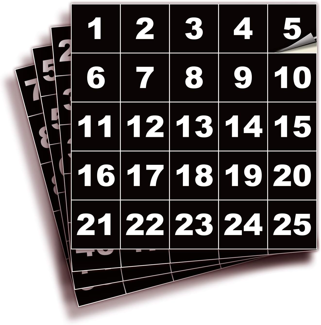 Amazon.com : iSYFIX Black Consecutive Number Stickers – 1 to 100, 1.5 ...