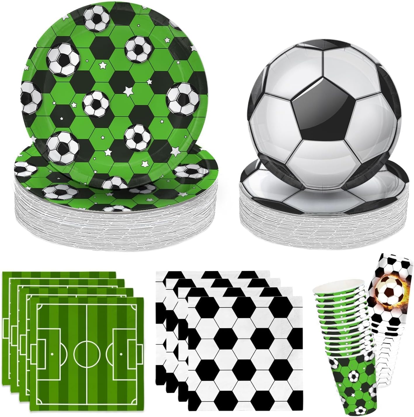 Amazon.com: 104 PCS Soccer Table Supplies Kit - Includes Plates ...