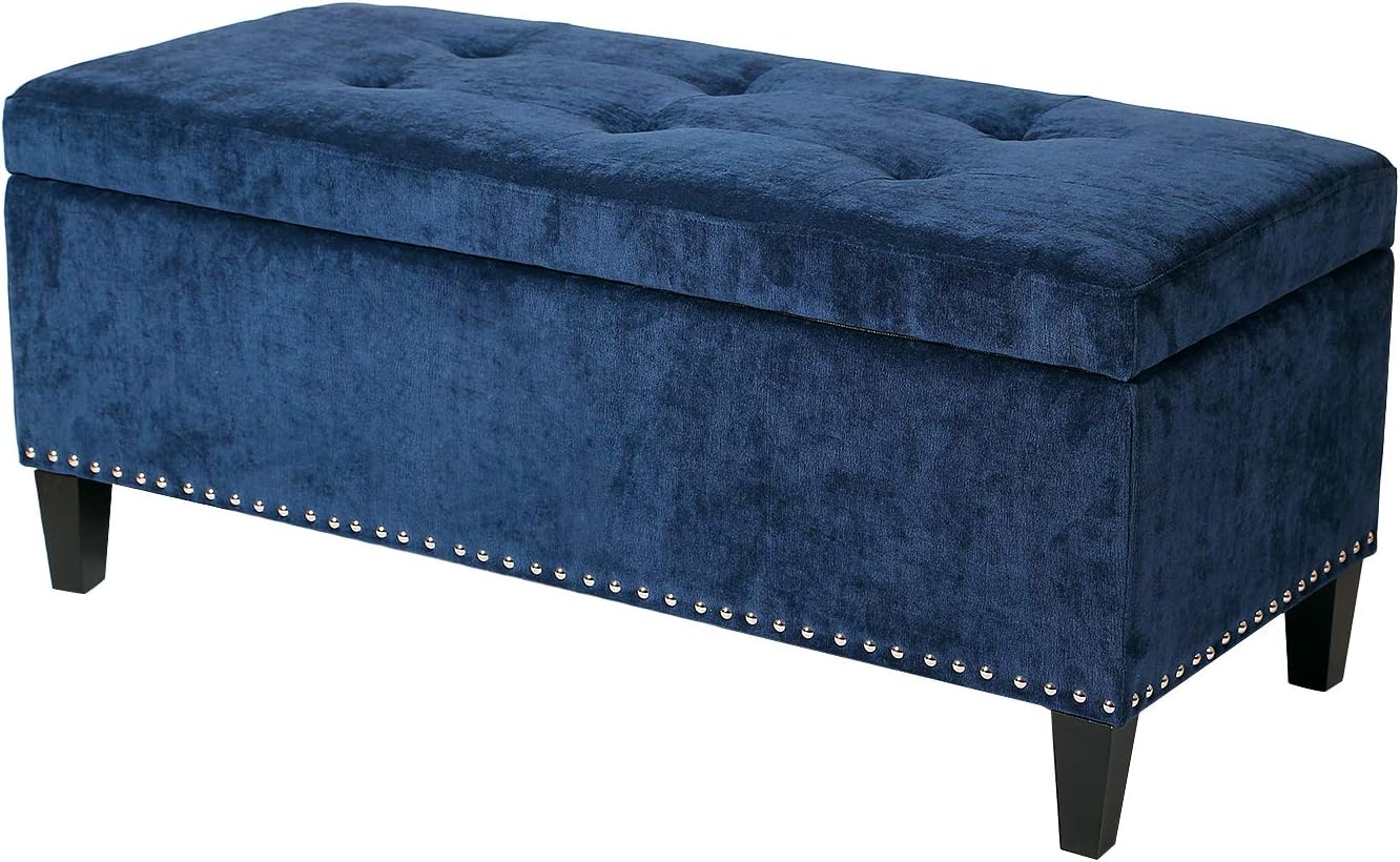 Amazon.com: Joveco Storage Ottoman Bench Microfiber Rectangular Button ...