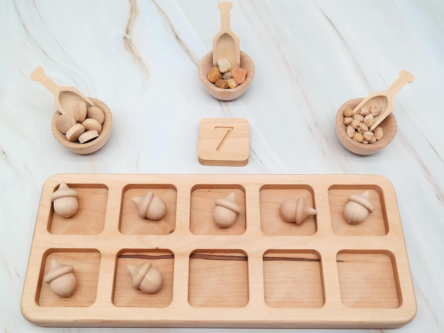 Wooden Ten Frame For Sorting and Counting, Montessori Wooden Toys For ...