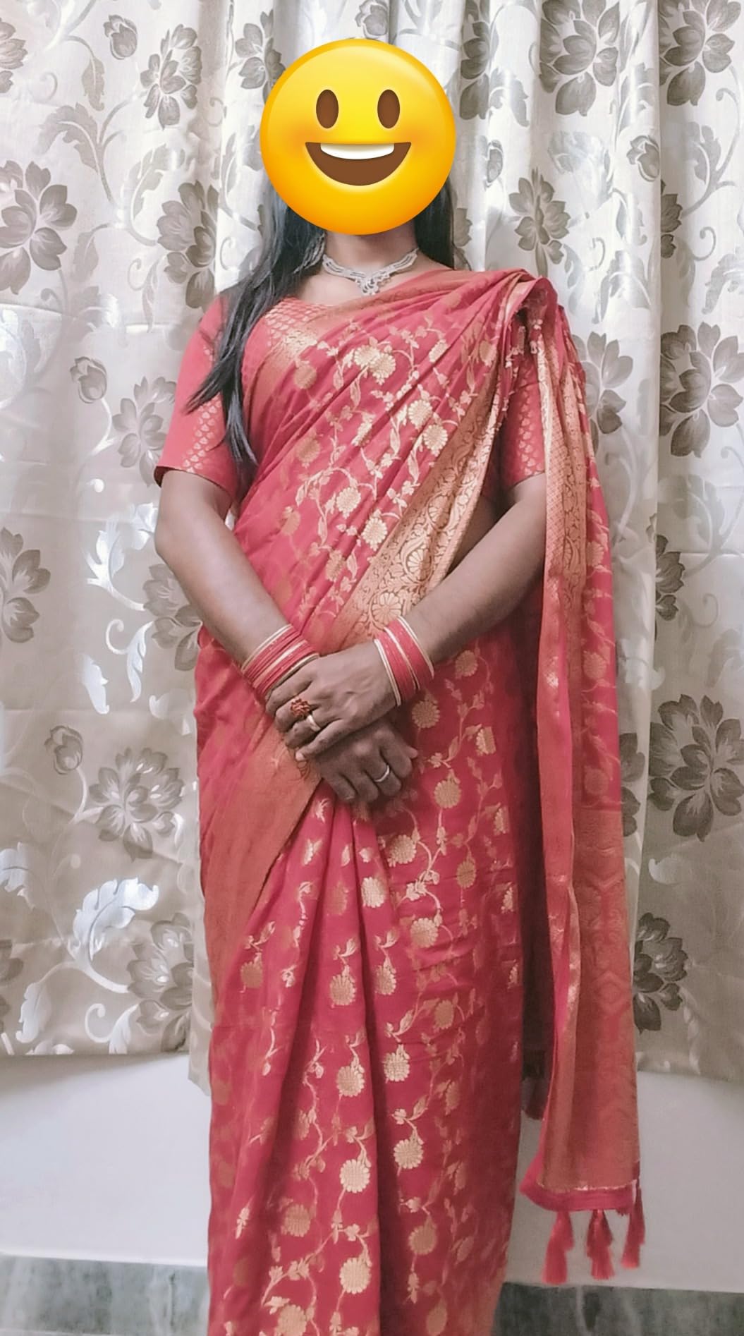 Vardha Women's Banarasi Georgette Silk Saree with Unstitched Blouse Piece - Gold Zari Woven Work ...