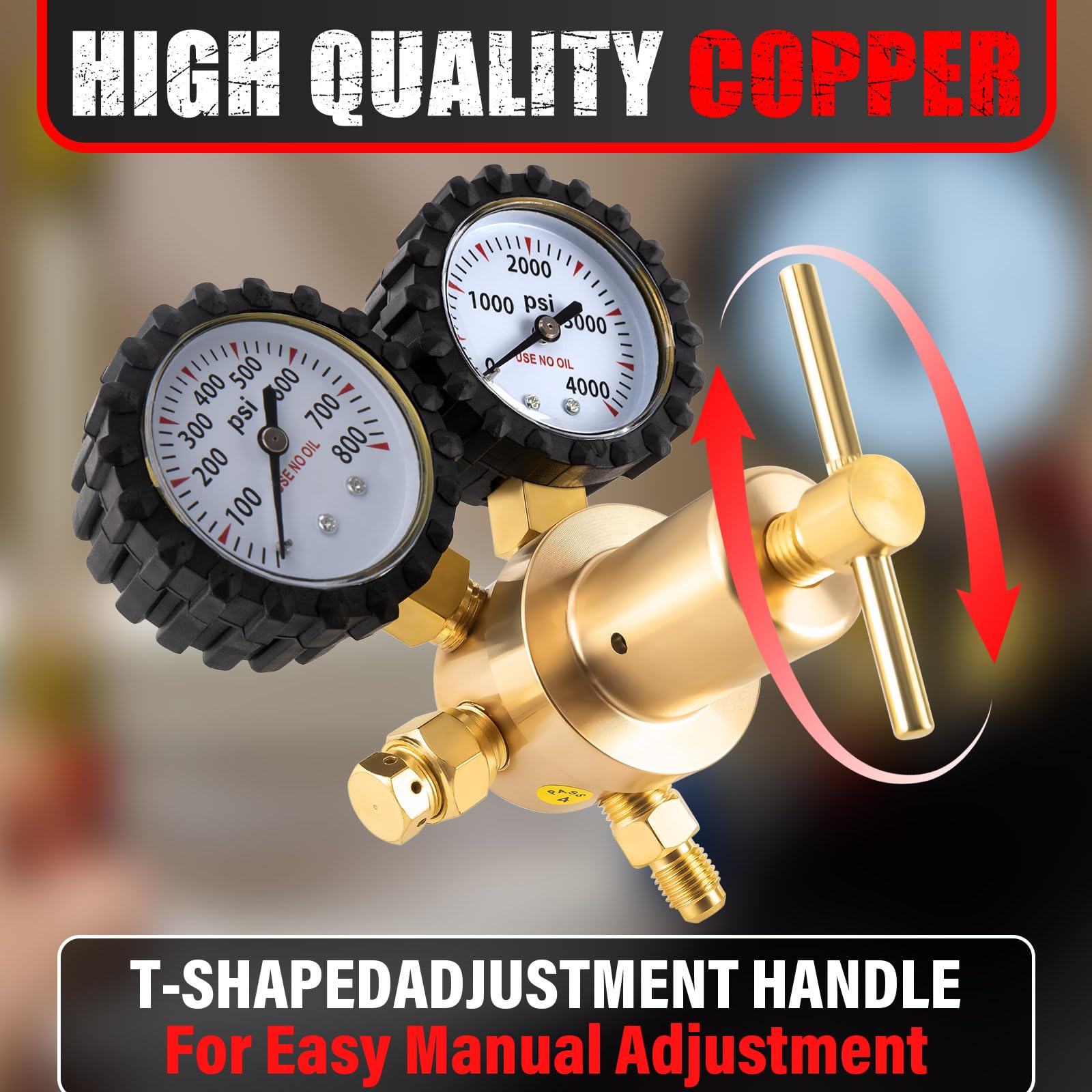 Snapklik.com : Nitrogen Regulator CGA580 Inlet, 1/4-Inch Male Flare ...