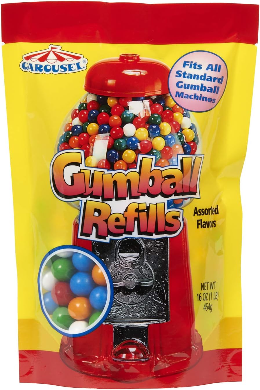 Amazon.com : Carousel Assorted Gumball Refill Bag + Chewing Gum ...