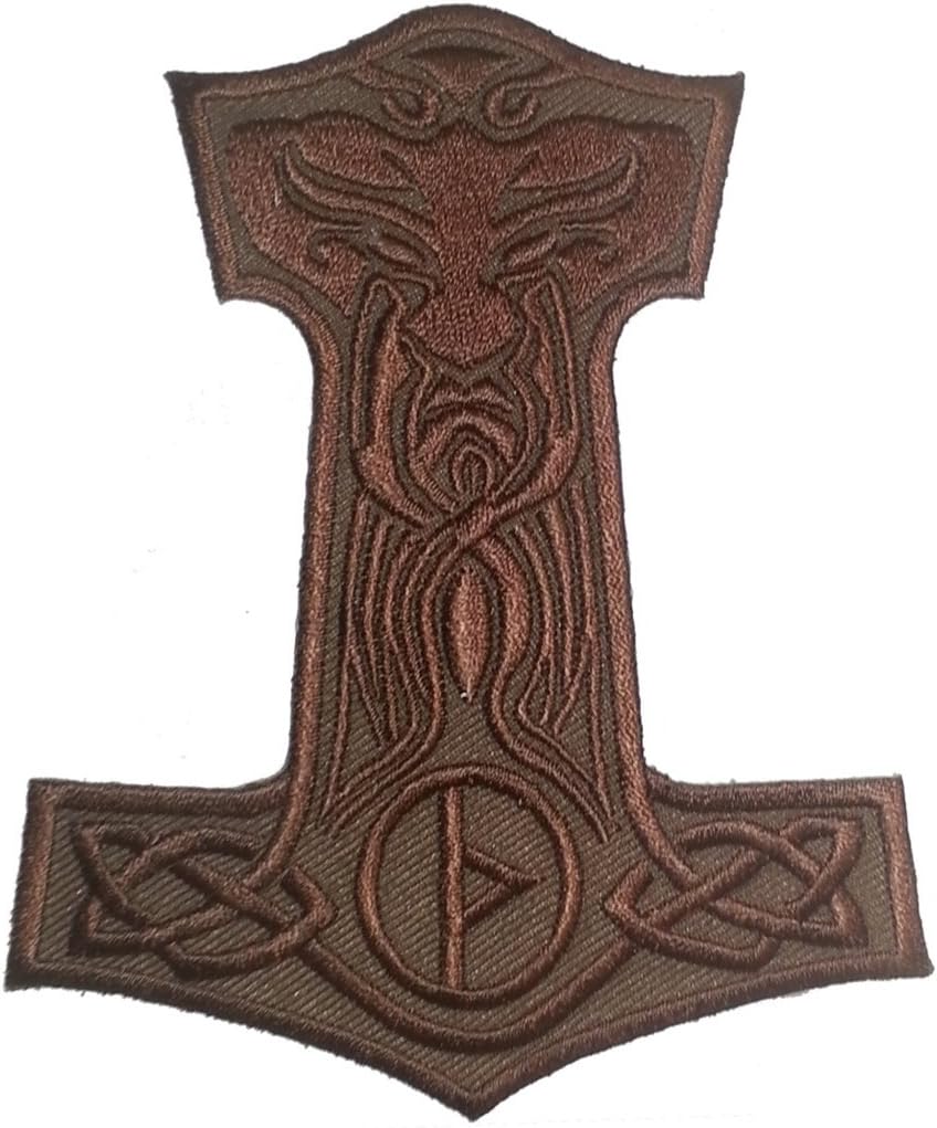 Mjolnir Thor's Hammer Embroidered Patch 10cm x 11cm : Amazon.ca: Home