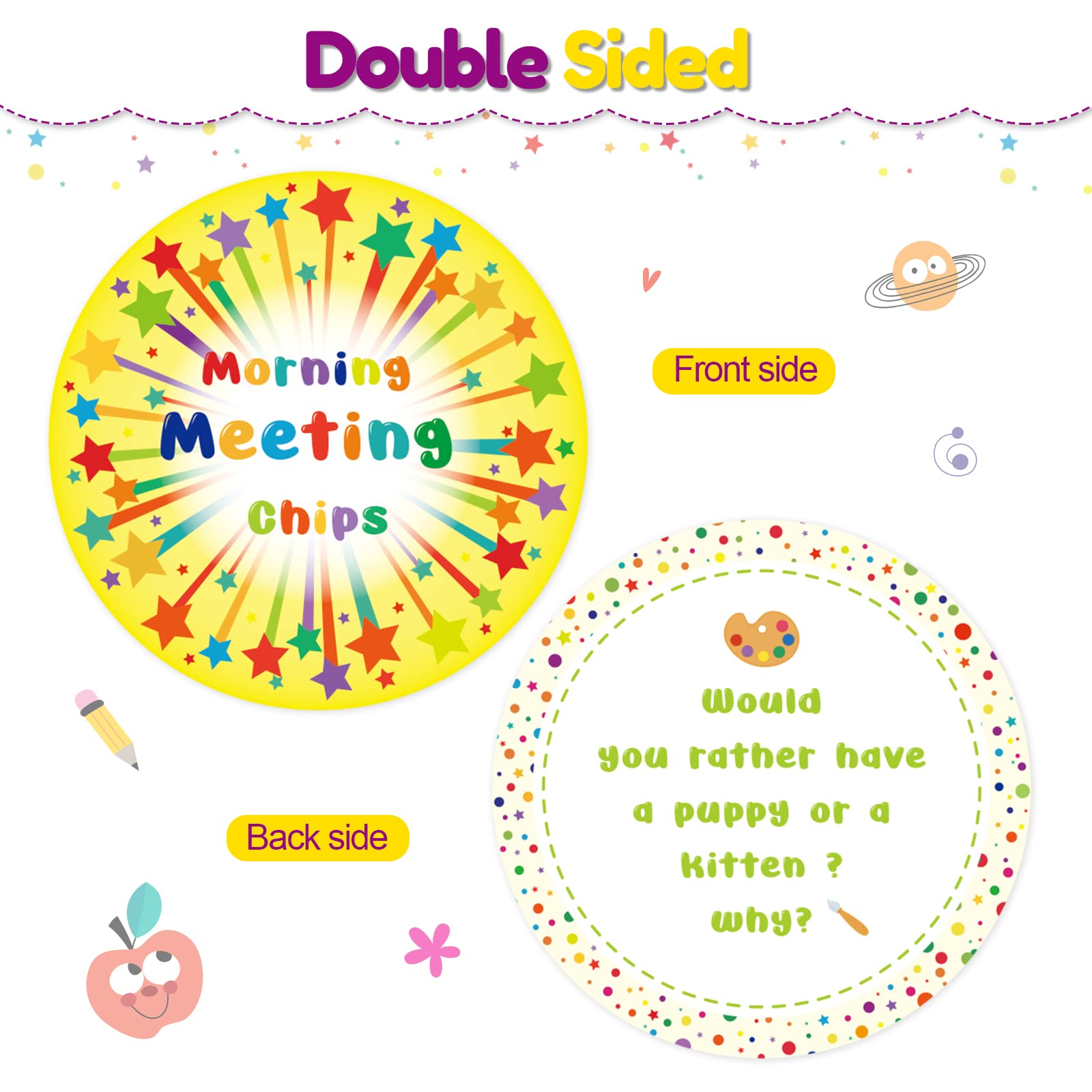 Snapklik.com : 200 Pcs Morning Meeting Chips For Students, 50 Styles ...