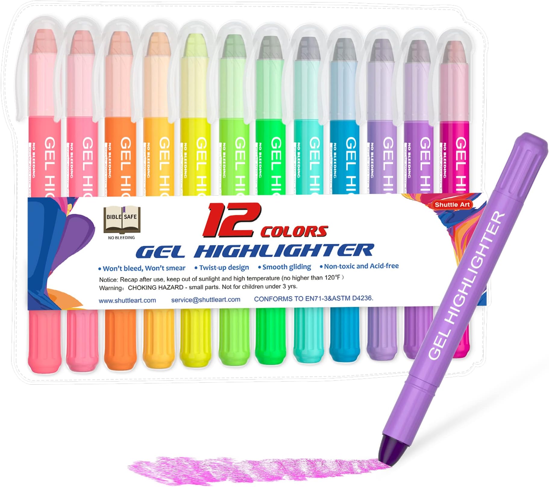 Amazon.com: feela Resaltadores de gel bíblico de 12 colores, kit de estudio de marcadores de ...