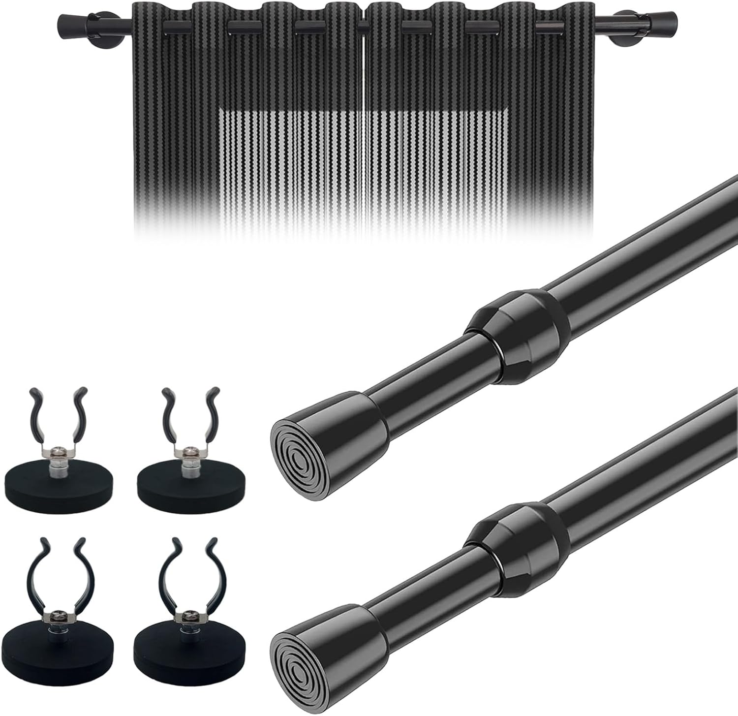 Amazon.com: Sumlache Magnetic Curtain Rod for Metal Doors-Adjustable ...