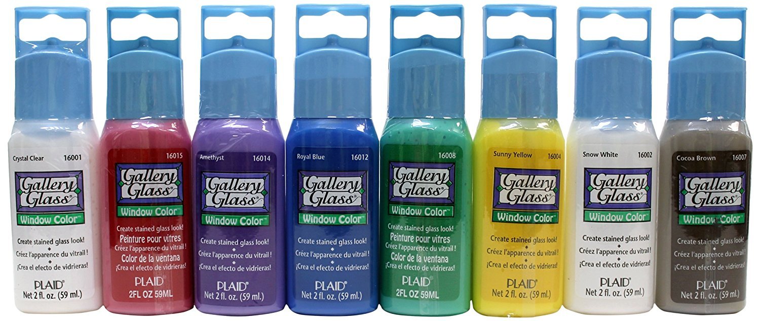 Plaid Gallery Glass Window Color Beginner Set (2-Ounce), GG8SET (8-Pack ...