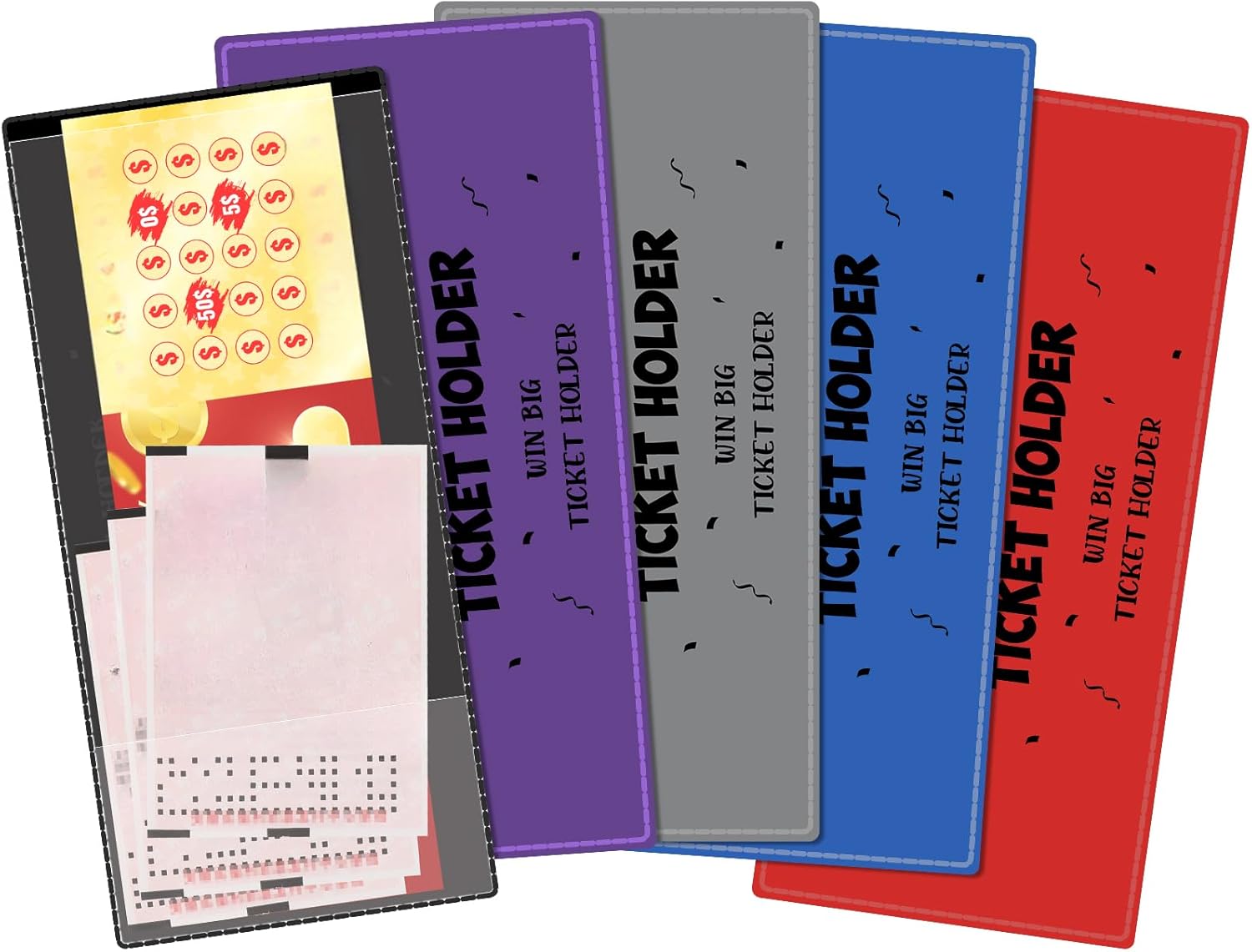 Amazon.com : Geosar 5 Pcs Ticket Holders 4.3 x 9.45 Inches Assorted ...