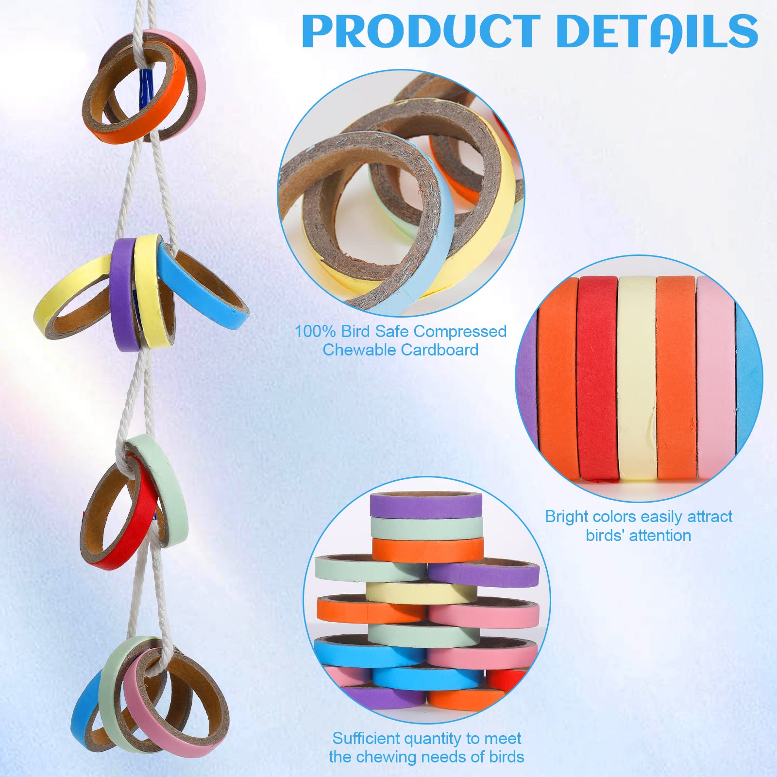 Snapklik.com : 24 Pcs Chew Bagels Bird Toys For Parrots 2.4 Inch Wood ...