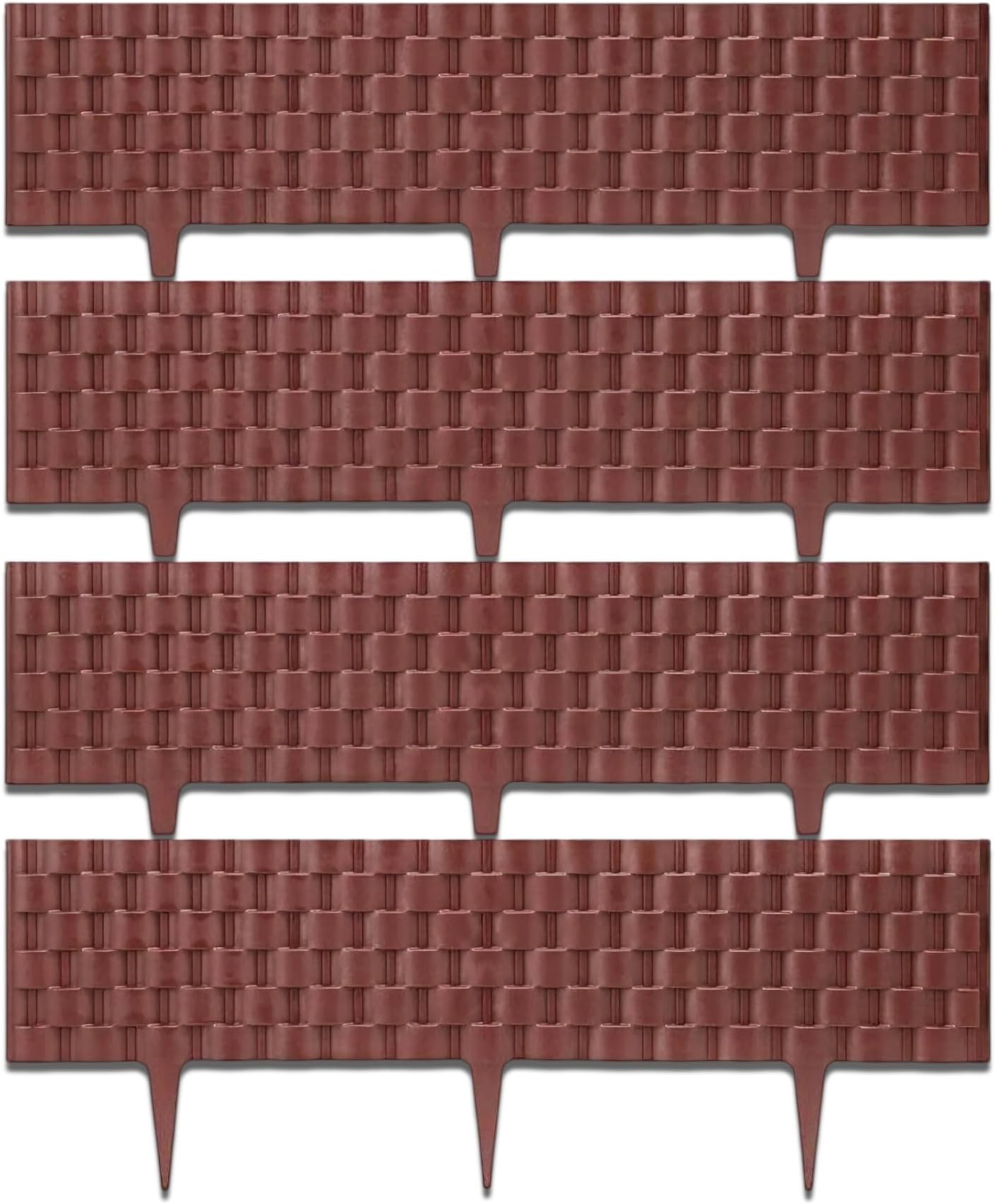 Brown Faux Rattan Lawn Edging Border – 60cm x 22cm Flexible Plastic ...