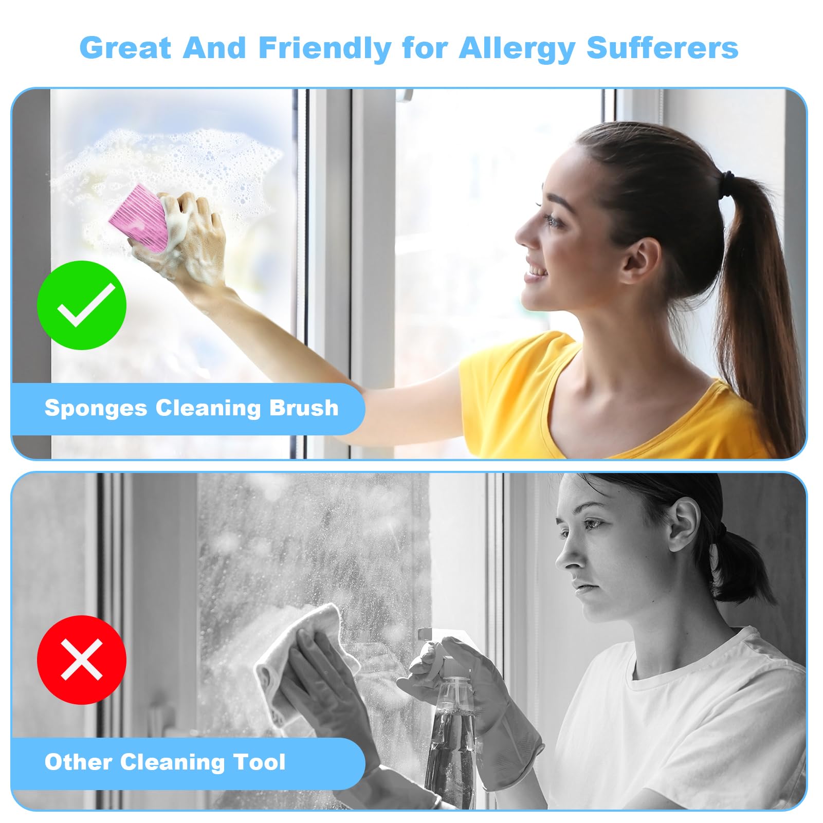 Snapklik.com : 2-Pack Damp Clean Duster Sponge, Magic Eraser Sponge ...
