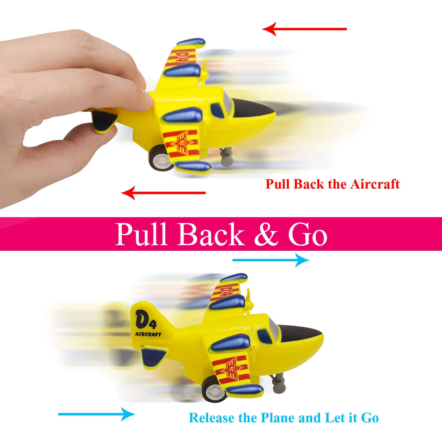 Pull Back Airplanes Playset, 16 PC Plane Toys Variety Style ...