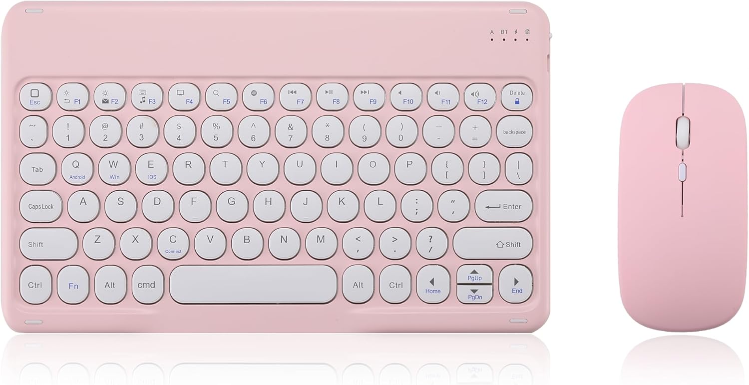 Amazon.com: Ultra Slim Retro Bluetooth Keyboard and Mouse Combo,Compact ...