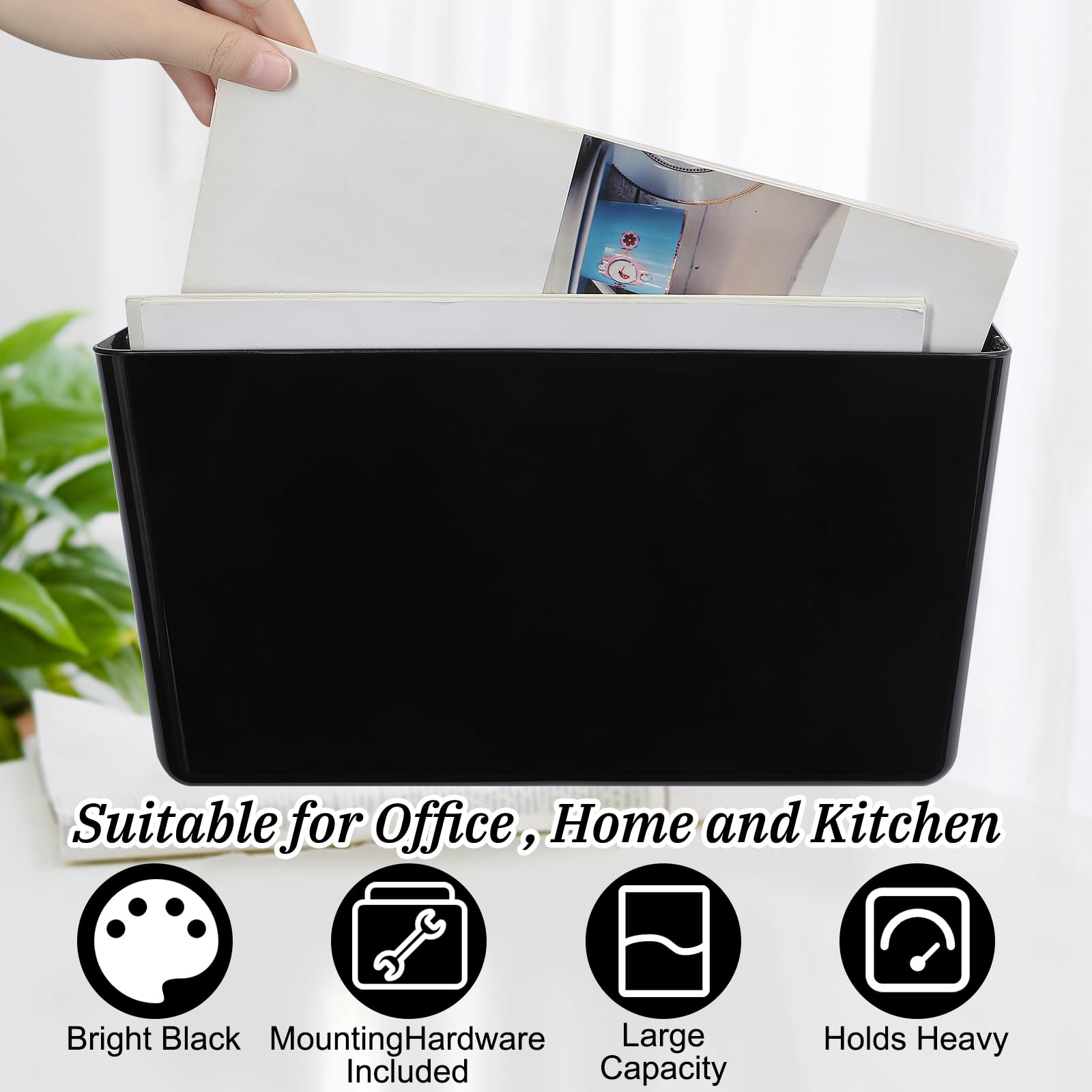 Tenceur 12 Pcs Plastic Single Pocket Wall Mount File Holder with Double ...