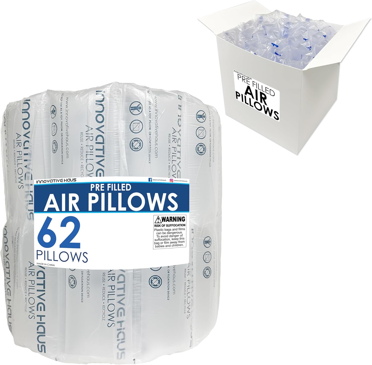 Amazon.com: Innovative Haus 62 Count 4x8 Air Pillows for Filling Void ...