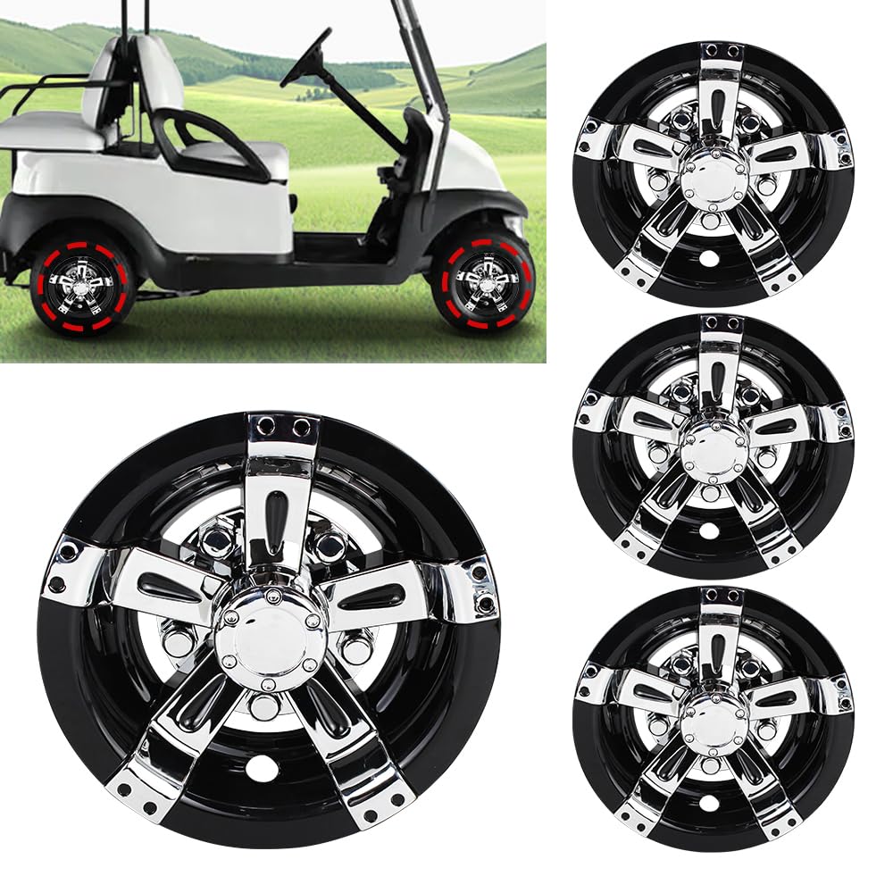 Amazon.com: 8 inch Center Caps Wheel Covers Chrome and Black 4pcs ...