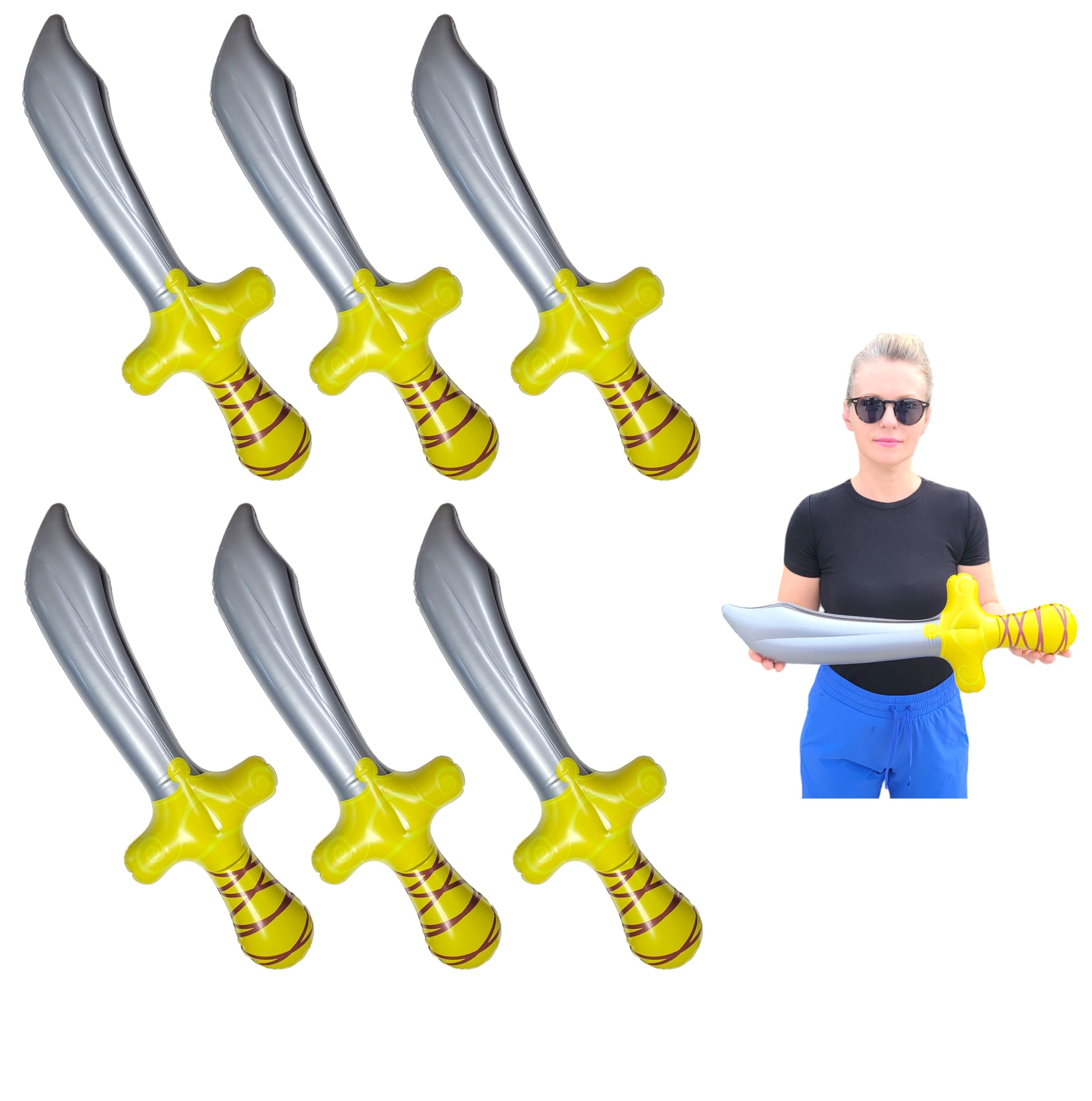 Amazon.com: Silver Inflatable Pirate Sword (22") Blow up Knight Theme ...